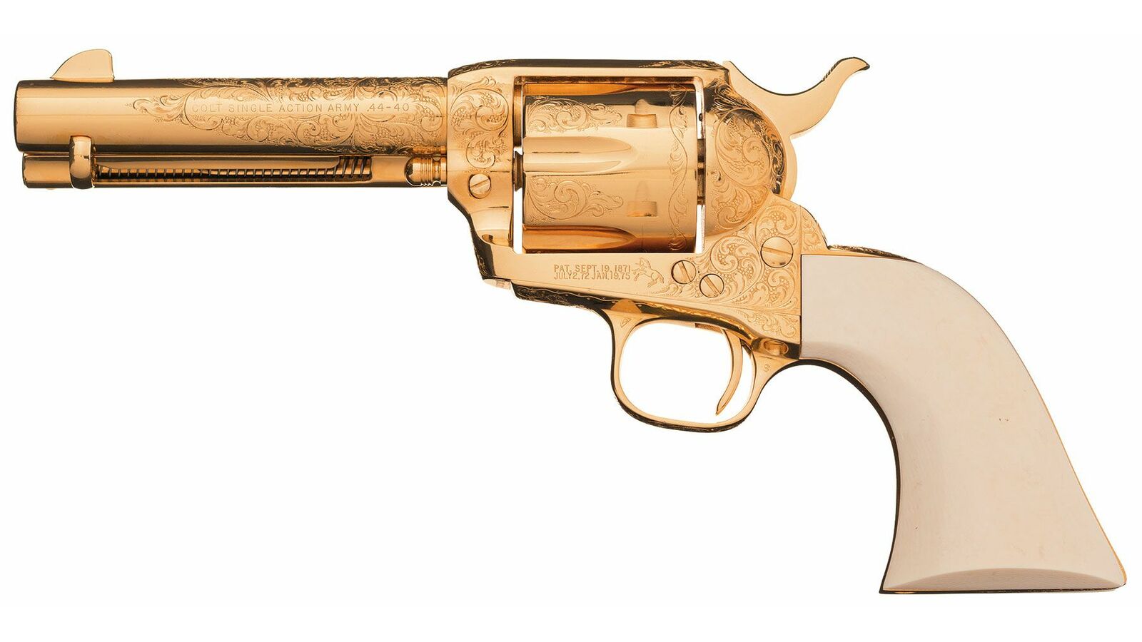 Engraved Gold Plated Colt Third Generation Single Action Army | Rock ...