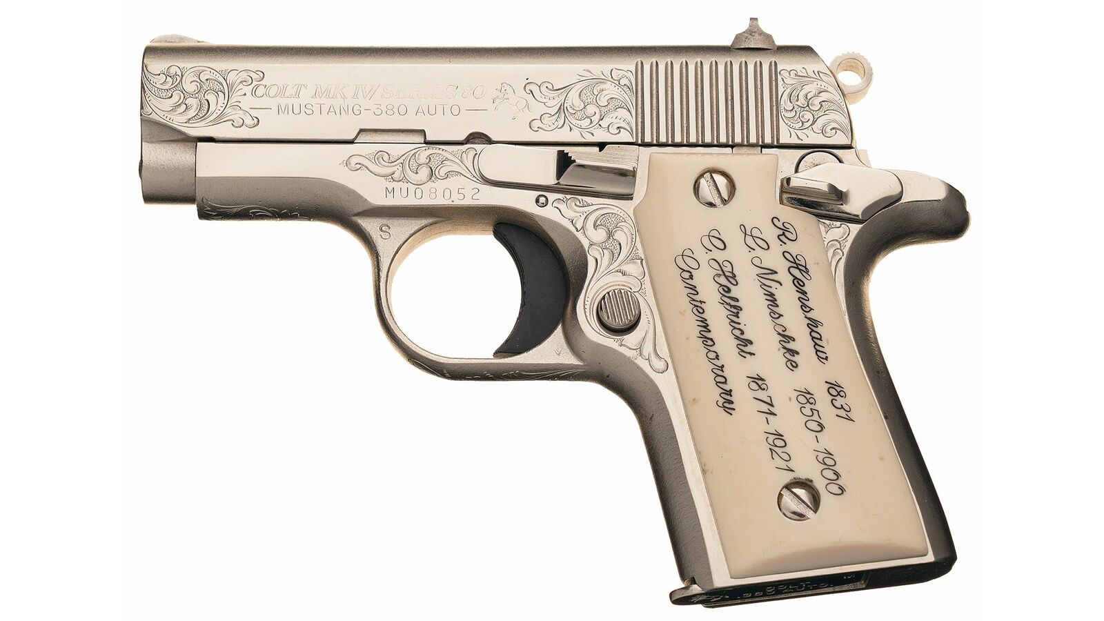 Colt Mustang Engraving Sampler Semi-Automatic Pistol with Case | Rock ...