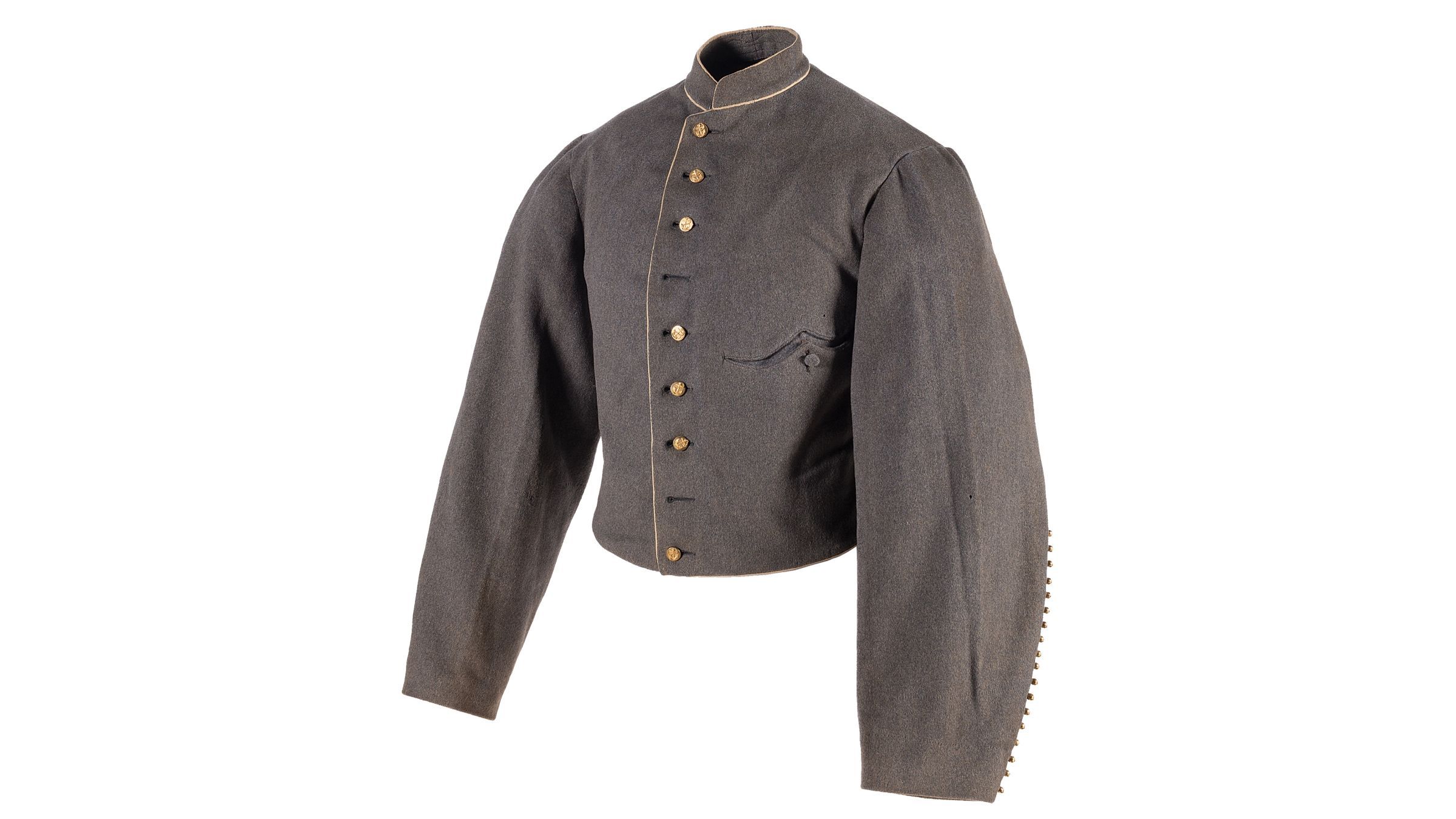 Gray Military Jacket Attributed to a Confederate Soldier | Rock Island ...