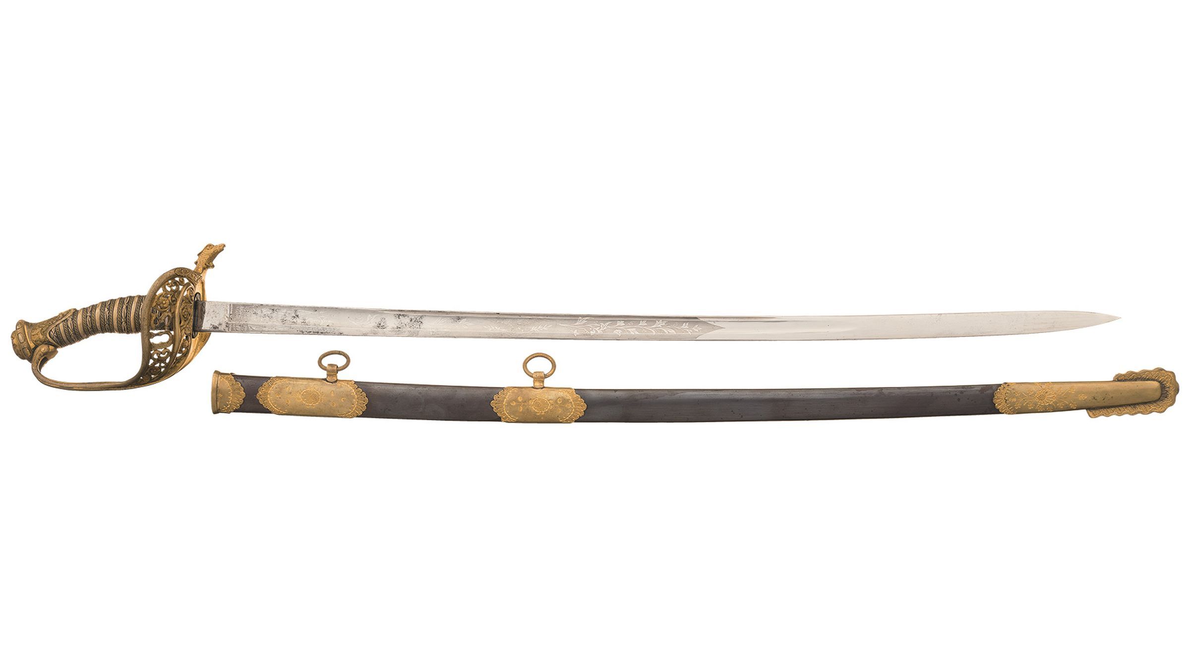 Clauberg Staff & Field Sword with Engraved Scabbard | Rock Island Auction