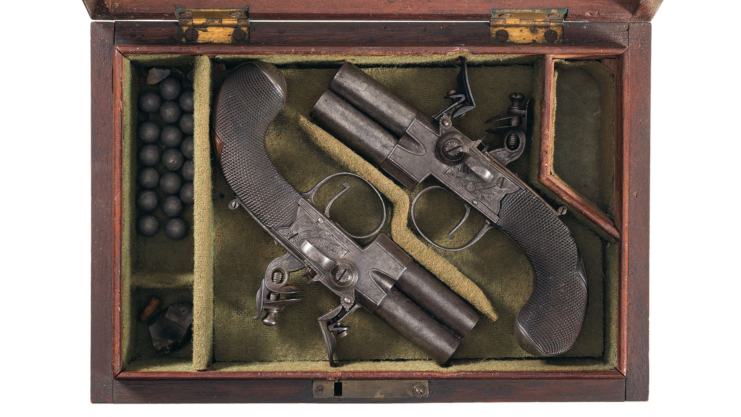 Pair of W. Parker Tap Action Boxlock Flintlock Pistols | Rock Island ...