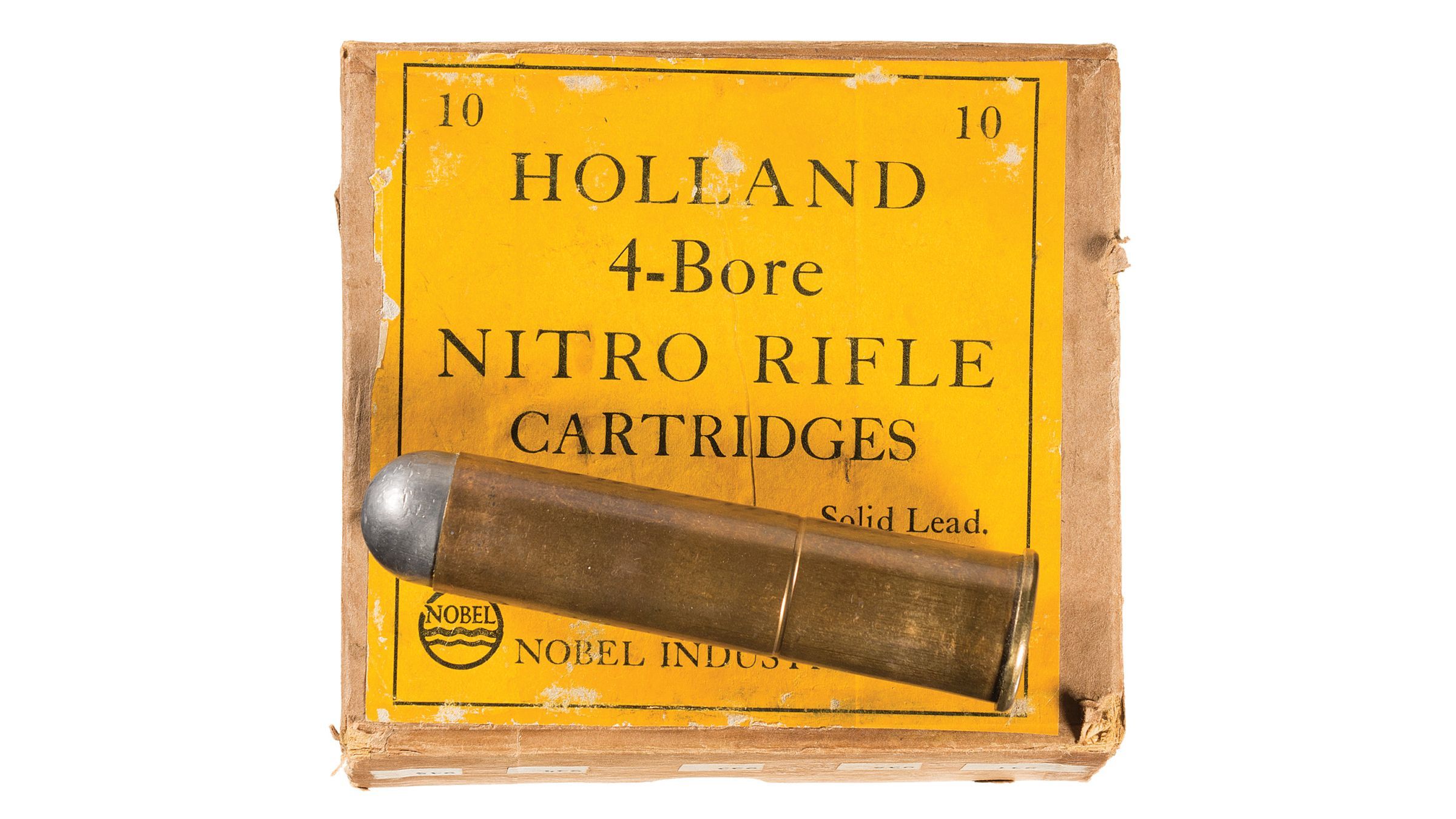Desirable 10 Round Box of Vintage Kynoch 'Holland 4 Bore Nitro R | Rock ...