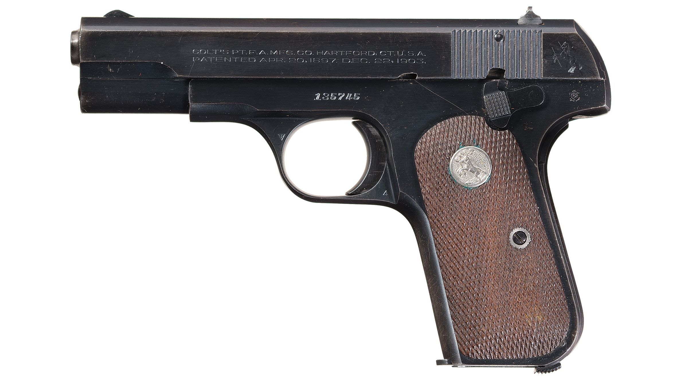 U.S. Colt Model 1908 Pocket Hammerless w/Ex. Mag, Box | Rock Island Auction
