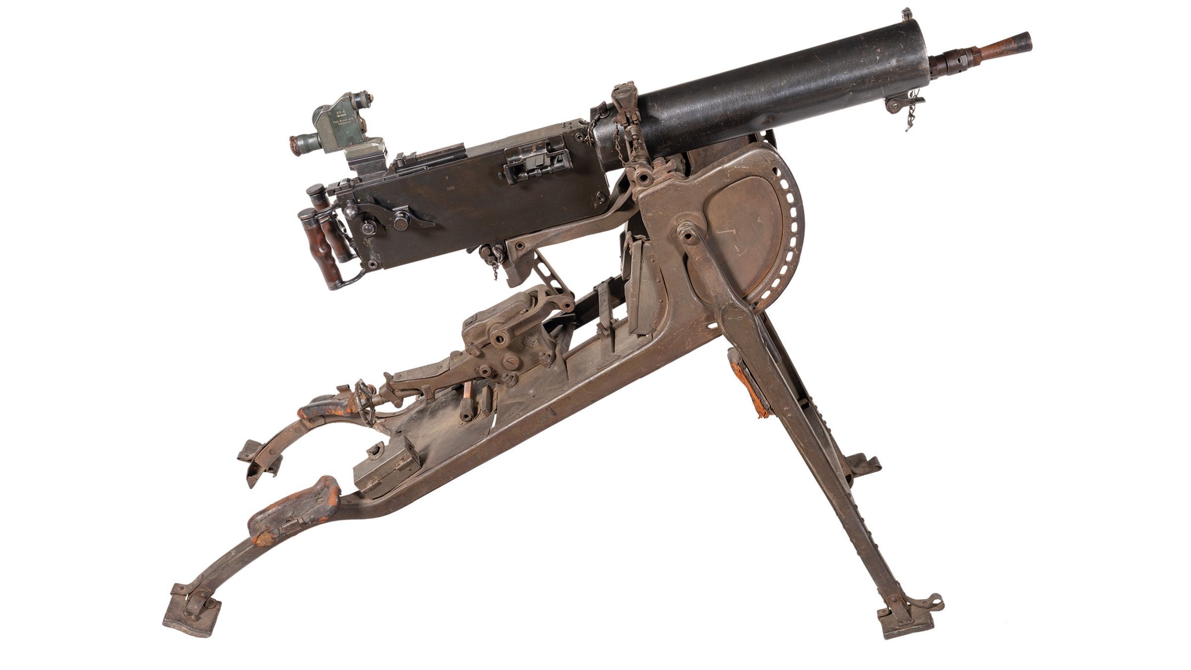 Maxim Model 1908 Machine Gun w/ ZF-12, Sled Mount & Body Armor | Rock ...