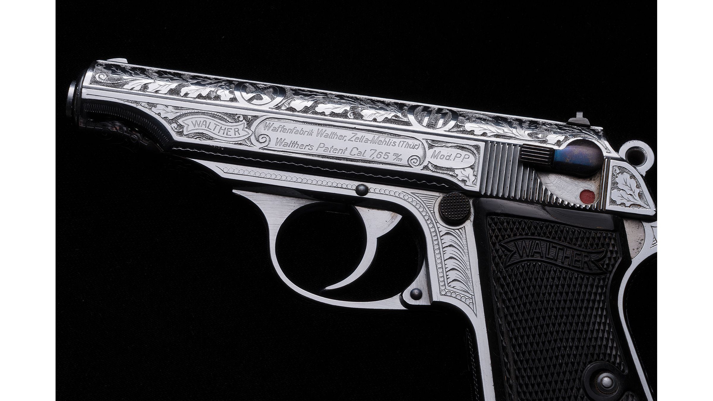 Factory Engraved/Chromed Walther PP, 'hH' Initialed w/SS Runes | Rock ...