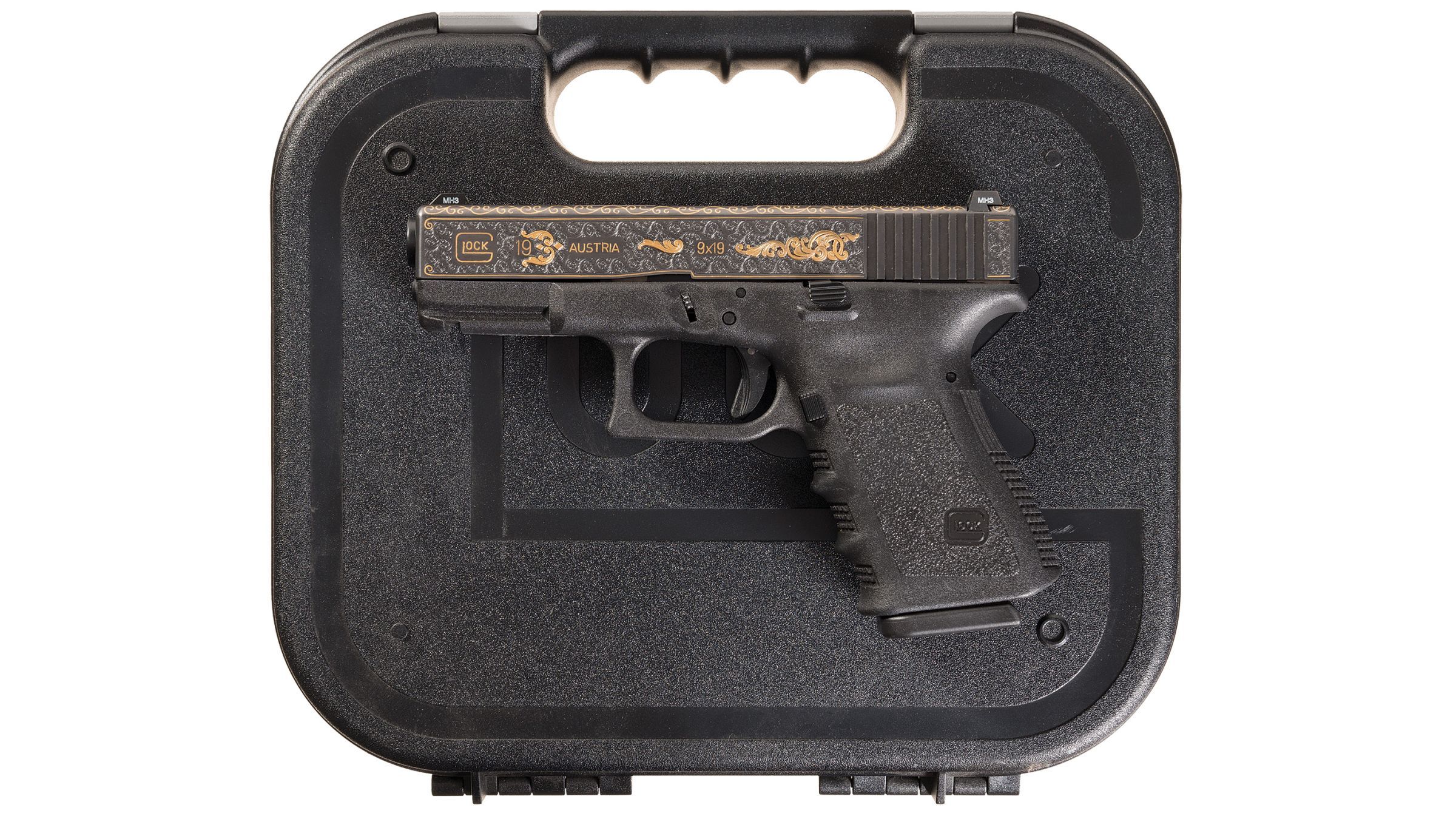 Engraved and Gold Inlaid Glock 19 | Rock Island Auction