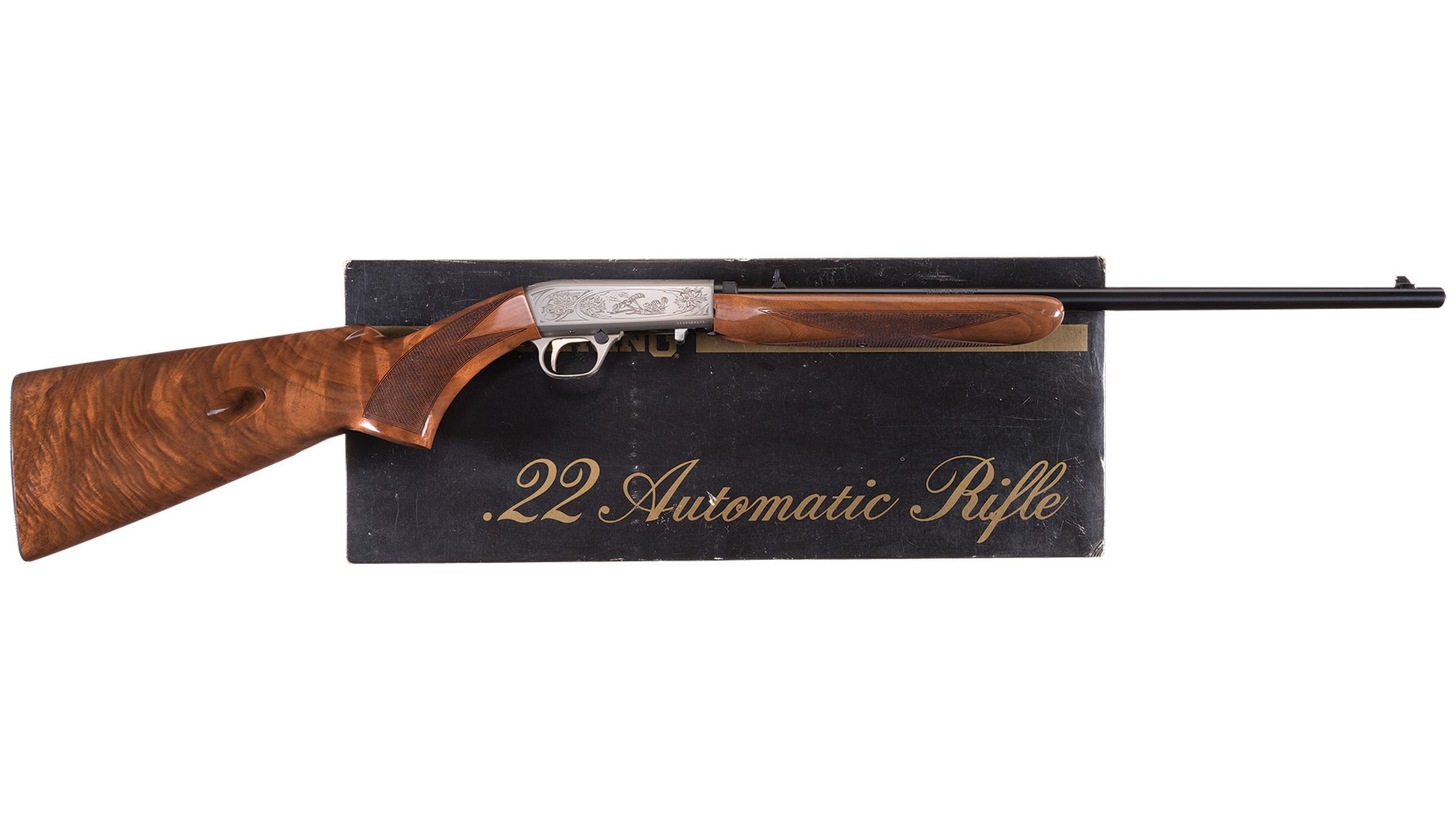 Engraved Browning .22 Automatic Semi-Automatic Rifle with Box | Rock ...