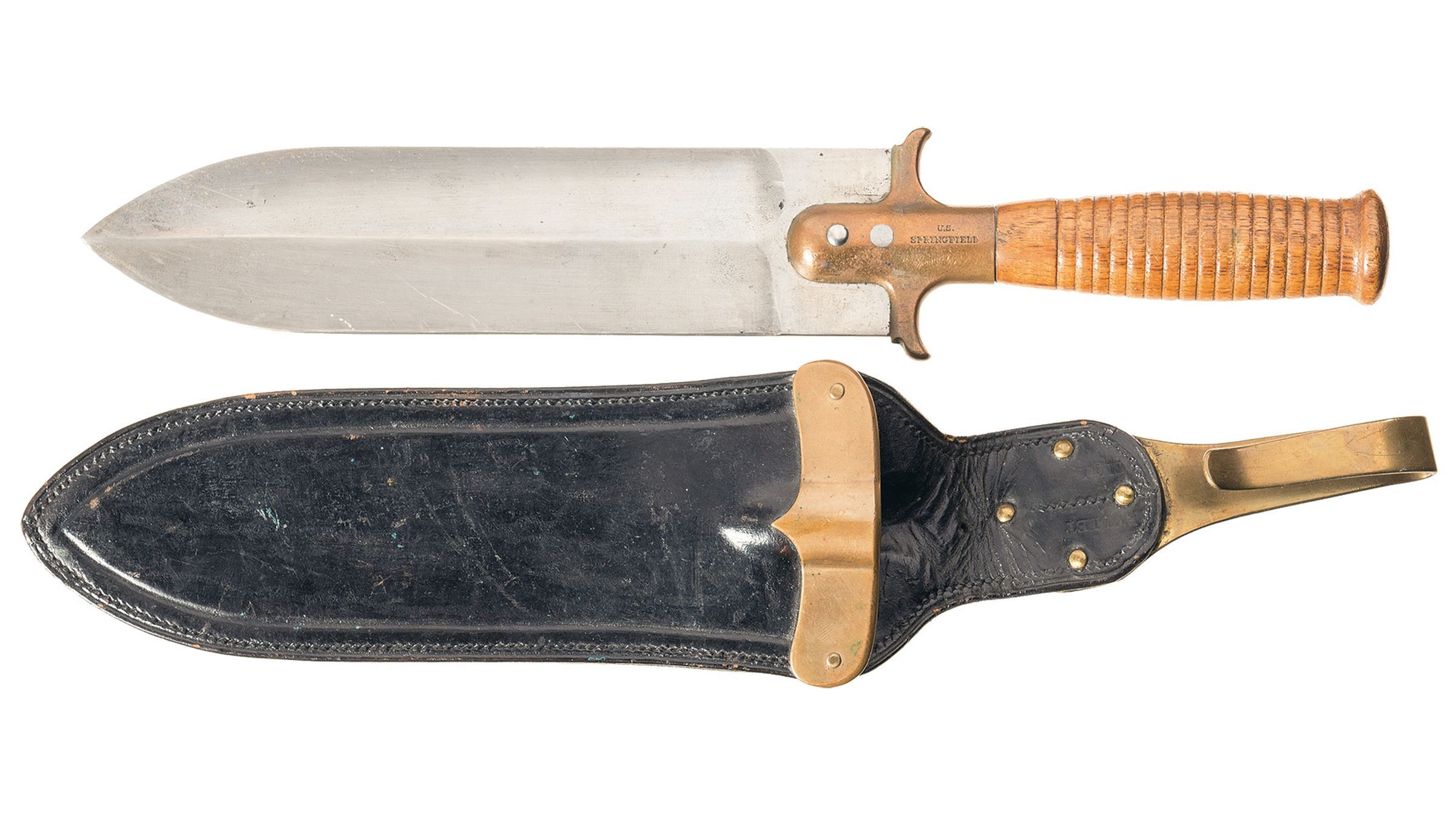 U.S. Springfield Model 1880 Hunting Knife with Sheath | Rock Island Auction