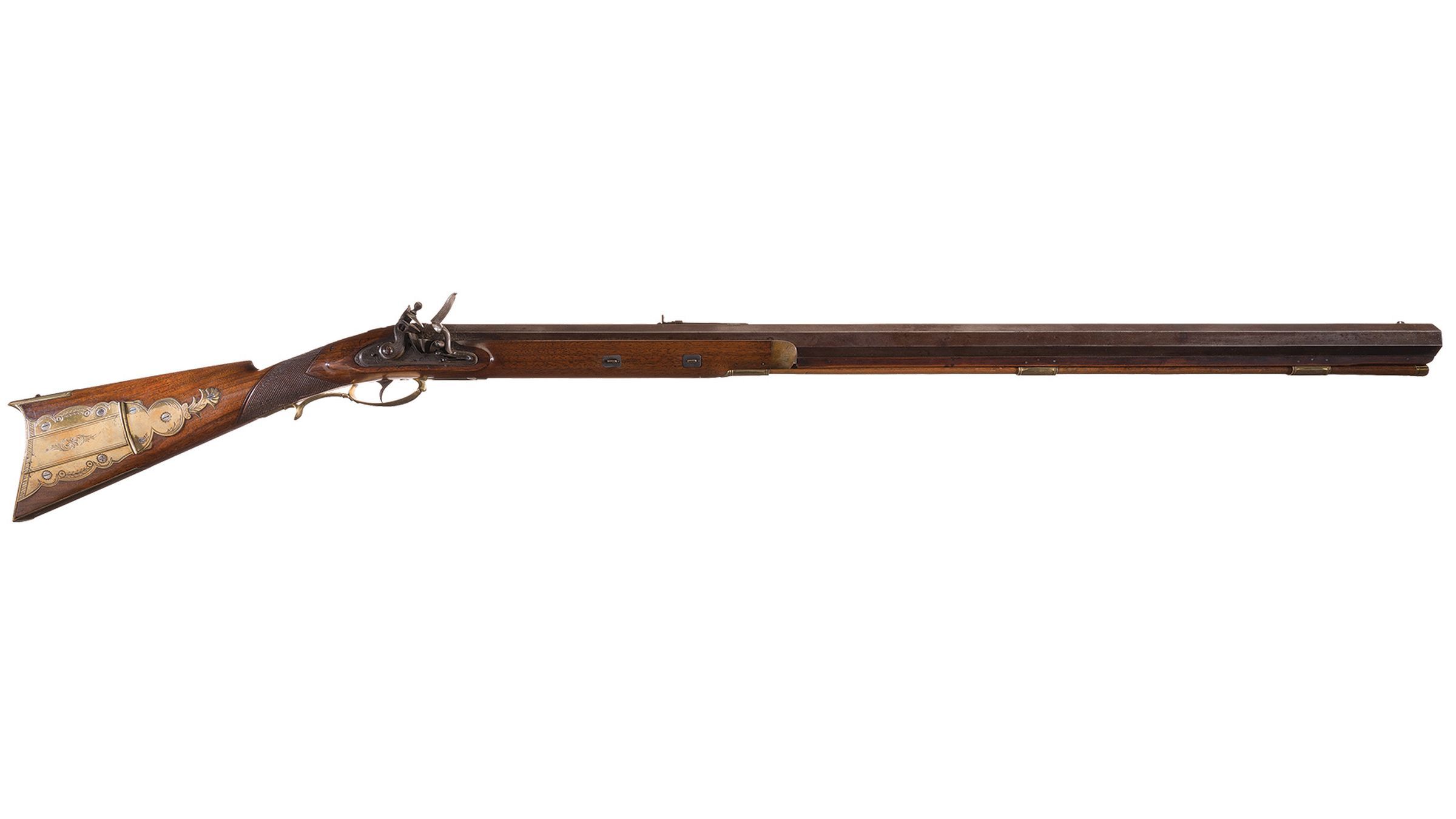 Engraved Heavy Barrel Large Bore Flintlock Rifle by Hapgood | Rock ...