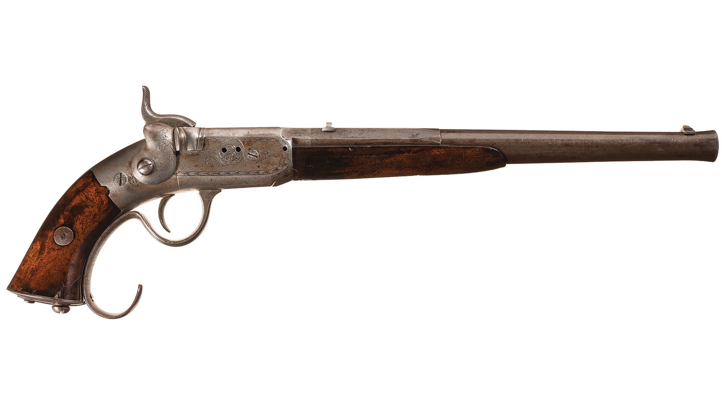 Unusual Engraved Perry Breech Loading Percussion Pistol | Rock Island ...