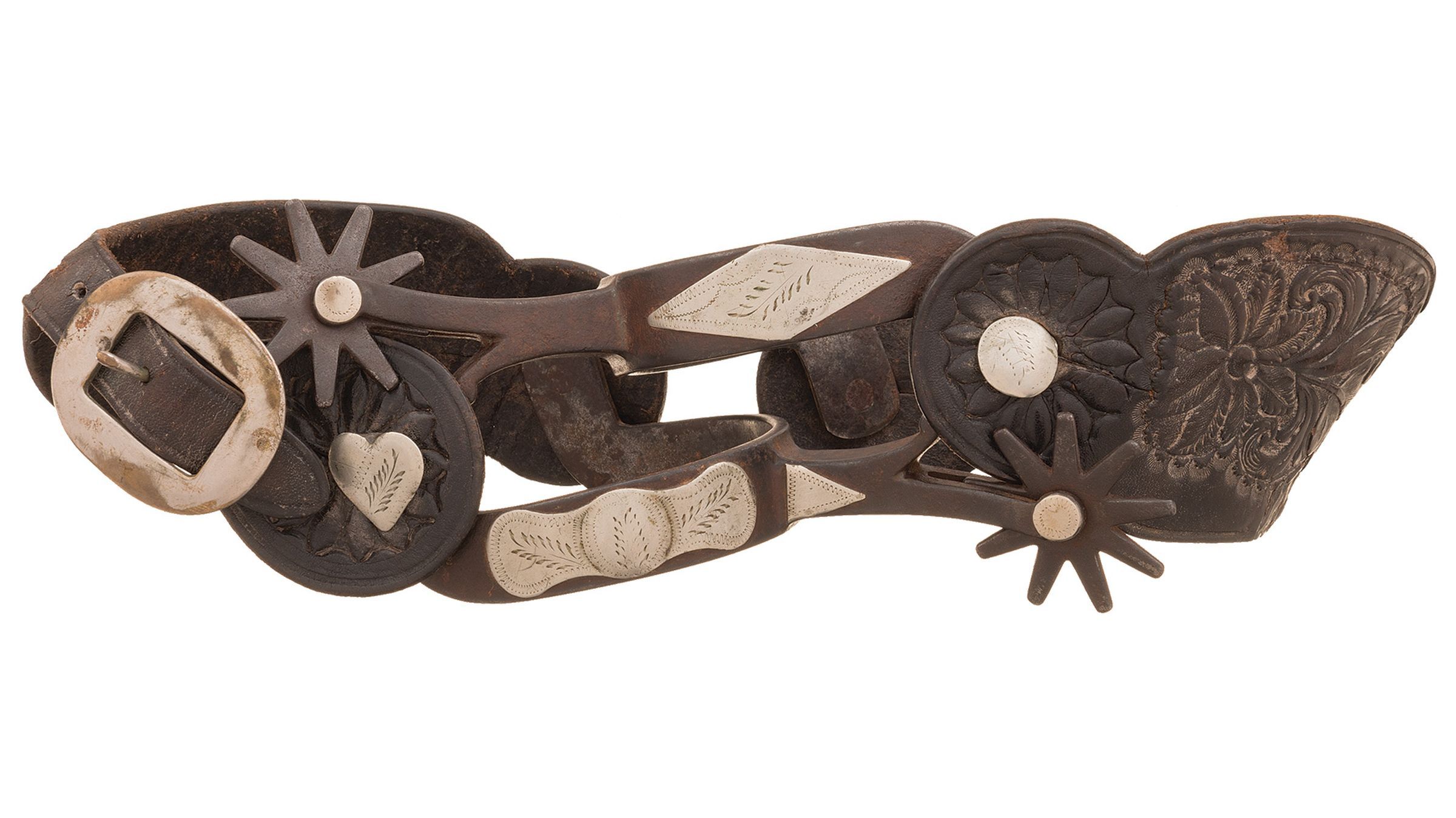 Kelly Bros. Double Mounted 'Peanut Pattern' Drop-Shank Spurs | Rock ...