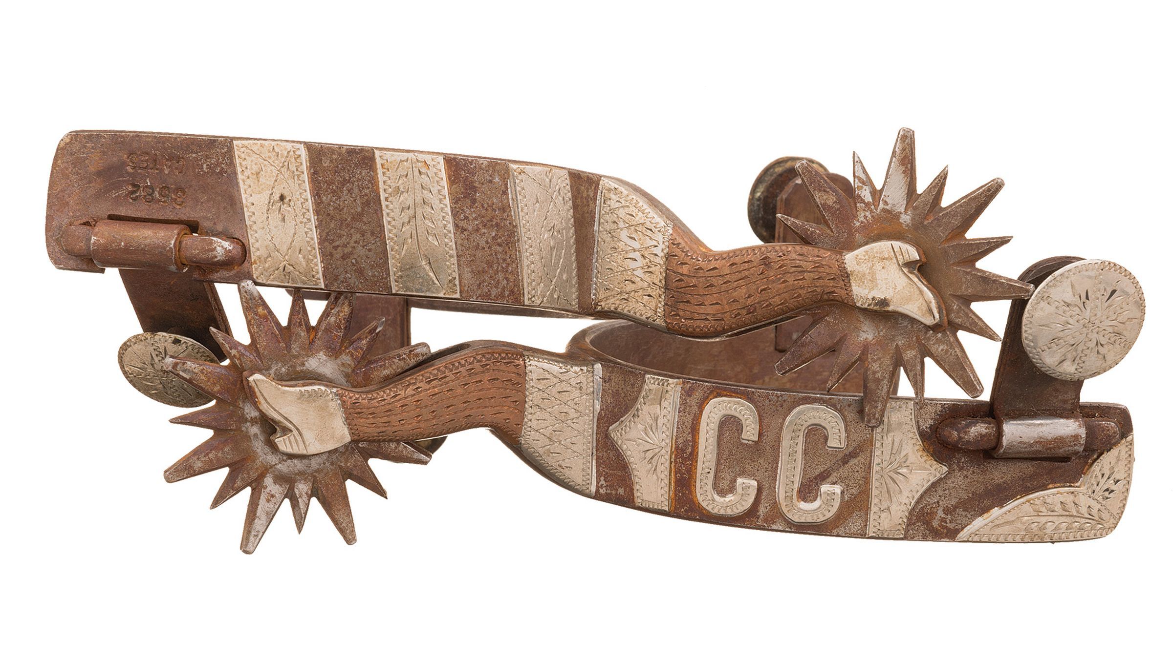 Jerry Cates No. 3592 Double Mounted 'Gal-Leg' Pattern Spurs | Rock ...