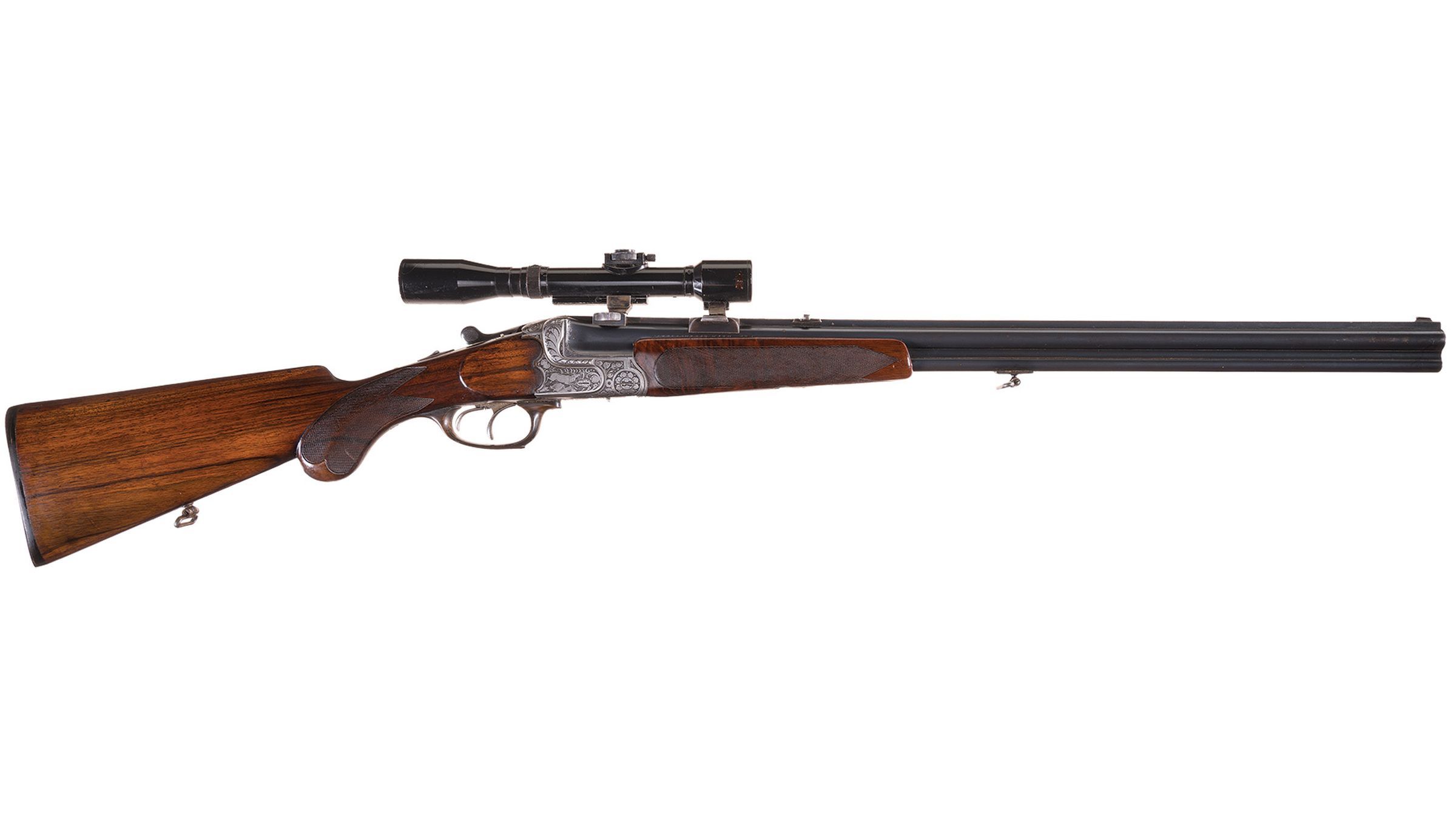 Engraved F.W. Heym Over/Under Combination Gun, Scope, Case | Rock ...