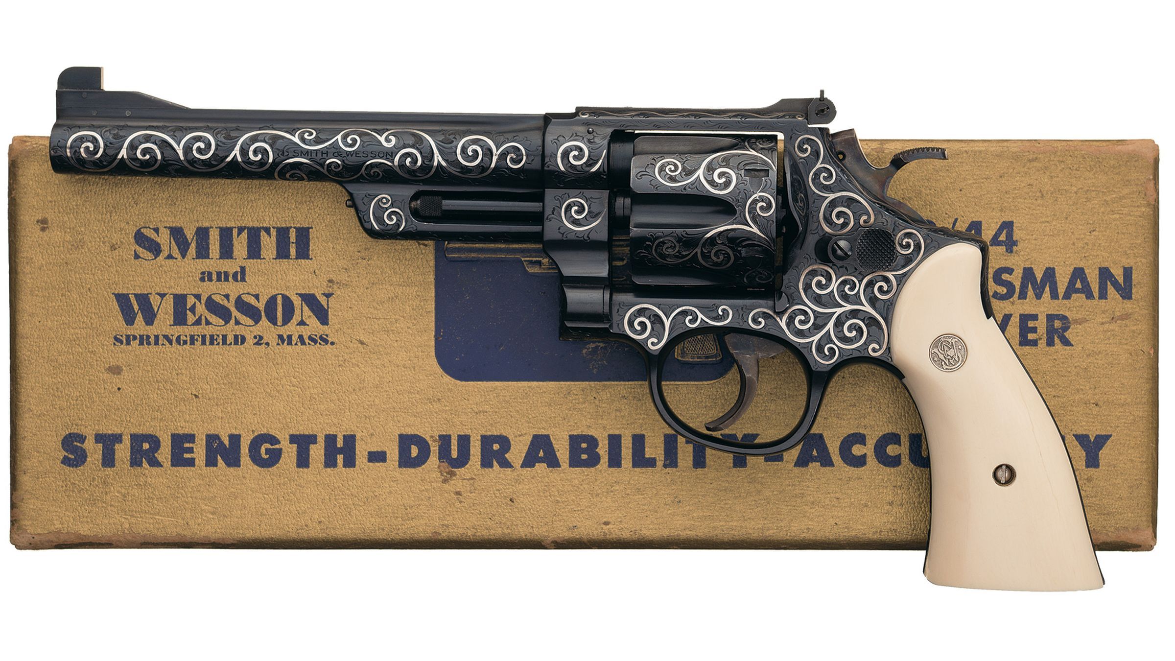 Master Embellished S&W .38/44 Outdoorsman Revolver, Gold Box | Rock ...