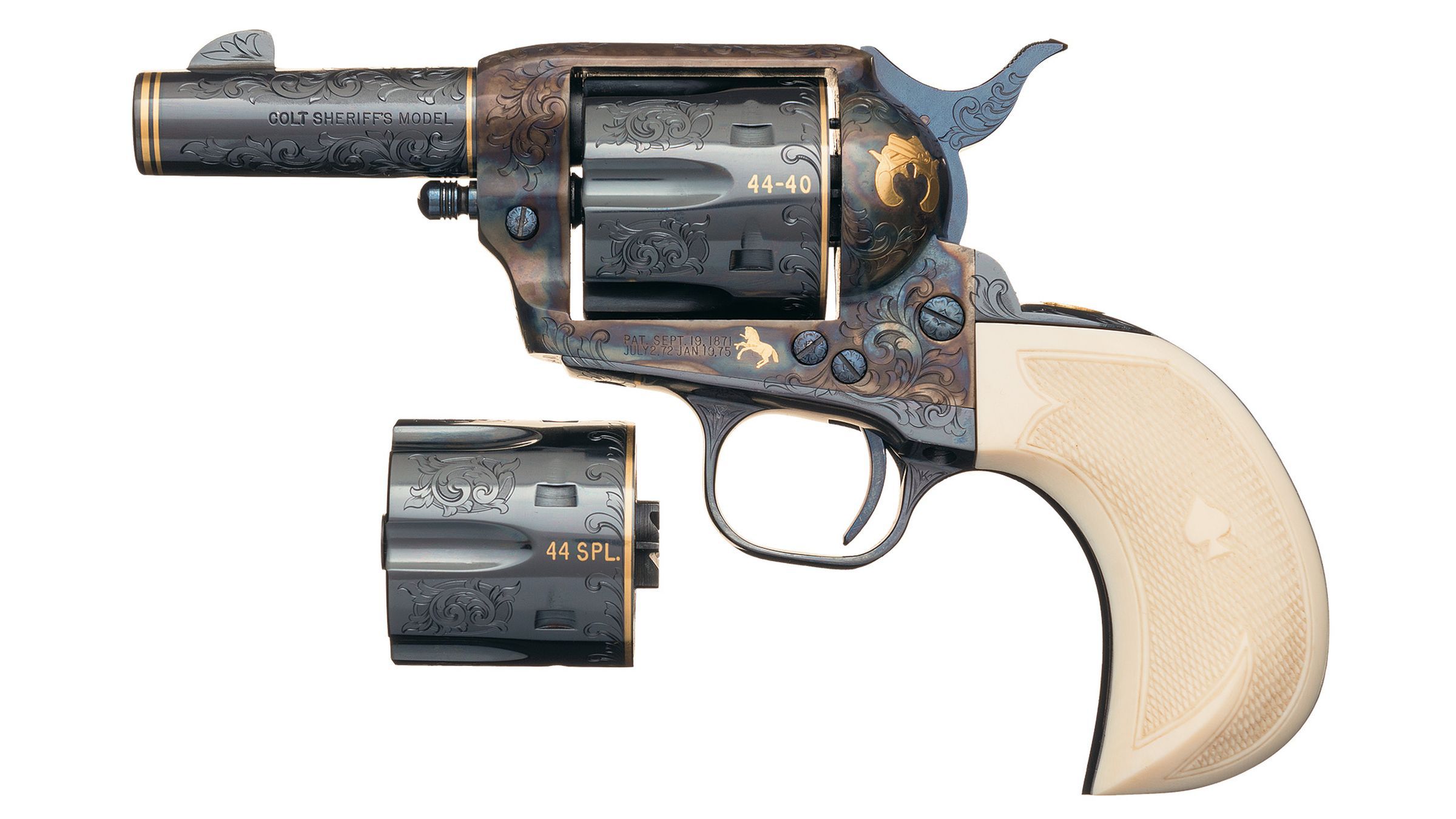 Barry Lee Hands Engraved and Gold Inlaid Colt Sheriff's Model | Rock ...