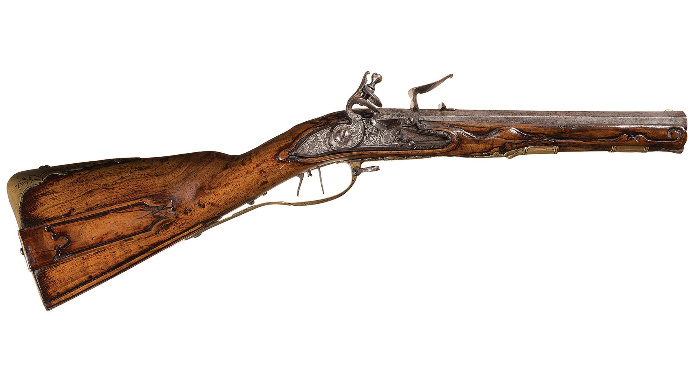 Engraved and Carved Flintlock Short Hunting Carbine | Rock Island Auction