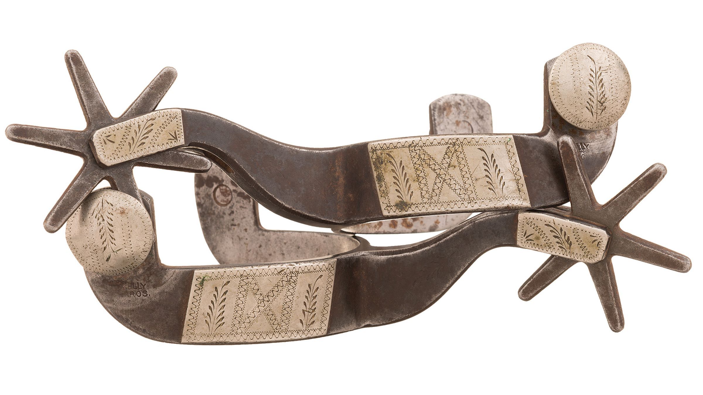 Kelly Bros. Single Mounted 'Powder River' Style Spurs | Rock Island Auction