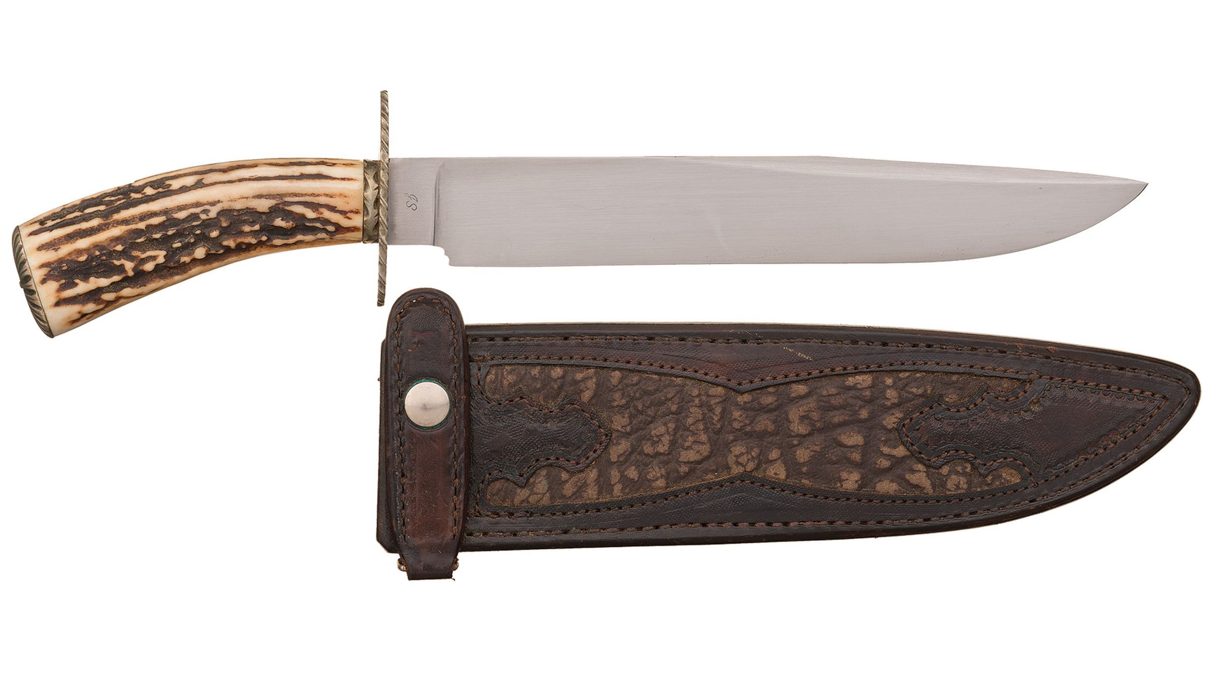 David Anders Handmade Drop Point Bowie Knife with Sheath | Rock Island ...