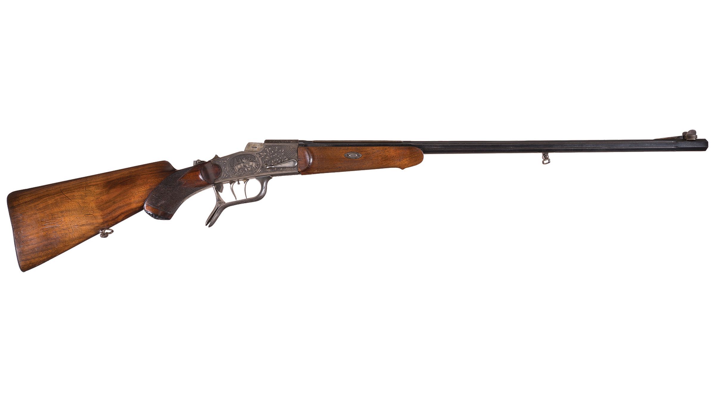 Game Scene Engraved German Single Shot Rifle | Rock Island Auction