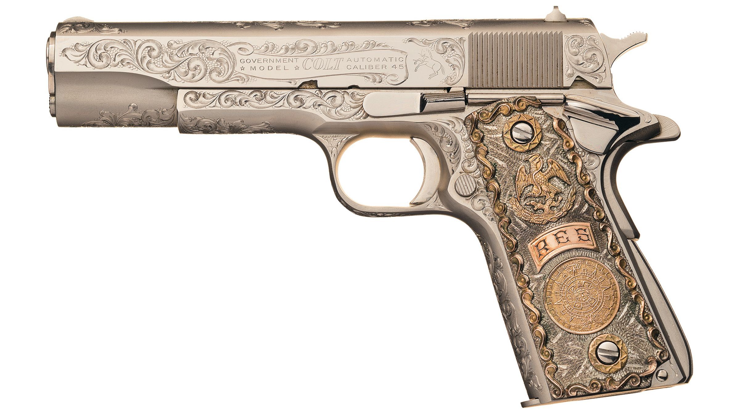 Cased Alvin White Engraved Colt Government Model Pistol, Letter | Rock ...