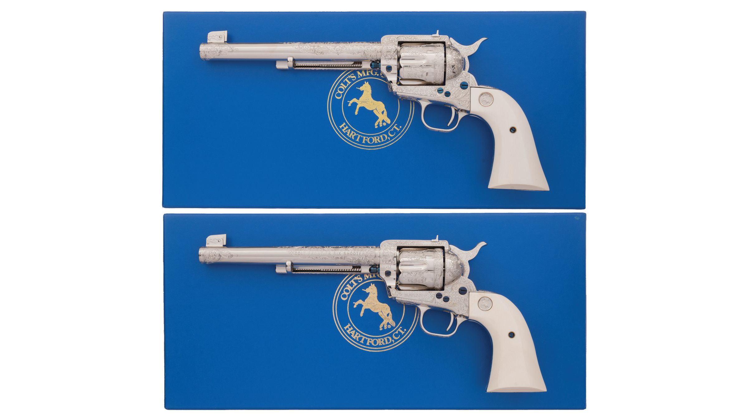 Pair of Factory Engraved Colt New Frontier Revolvers | Rock Island Auction