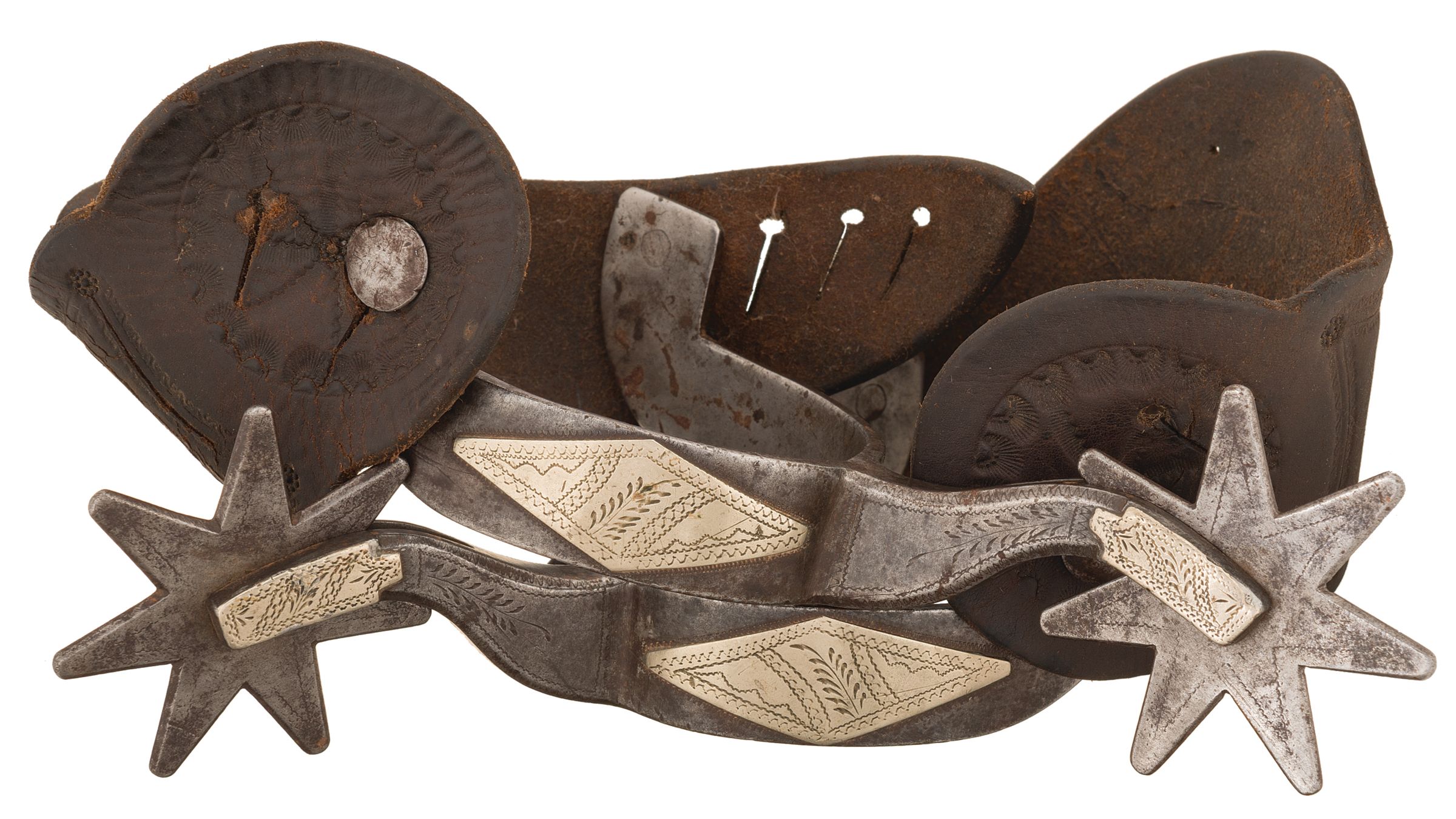 Kelly Bros. & Parker 'Diamond' Pattern Single Mounted Spurs | Rock ...