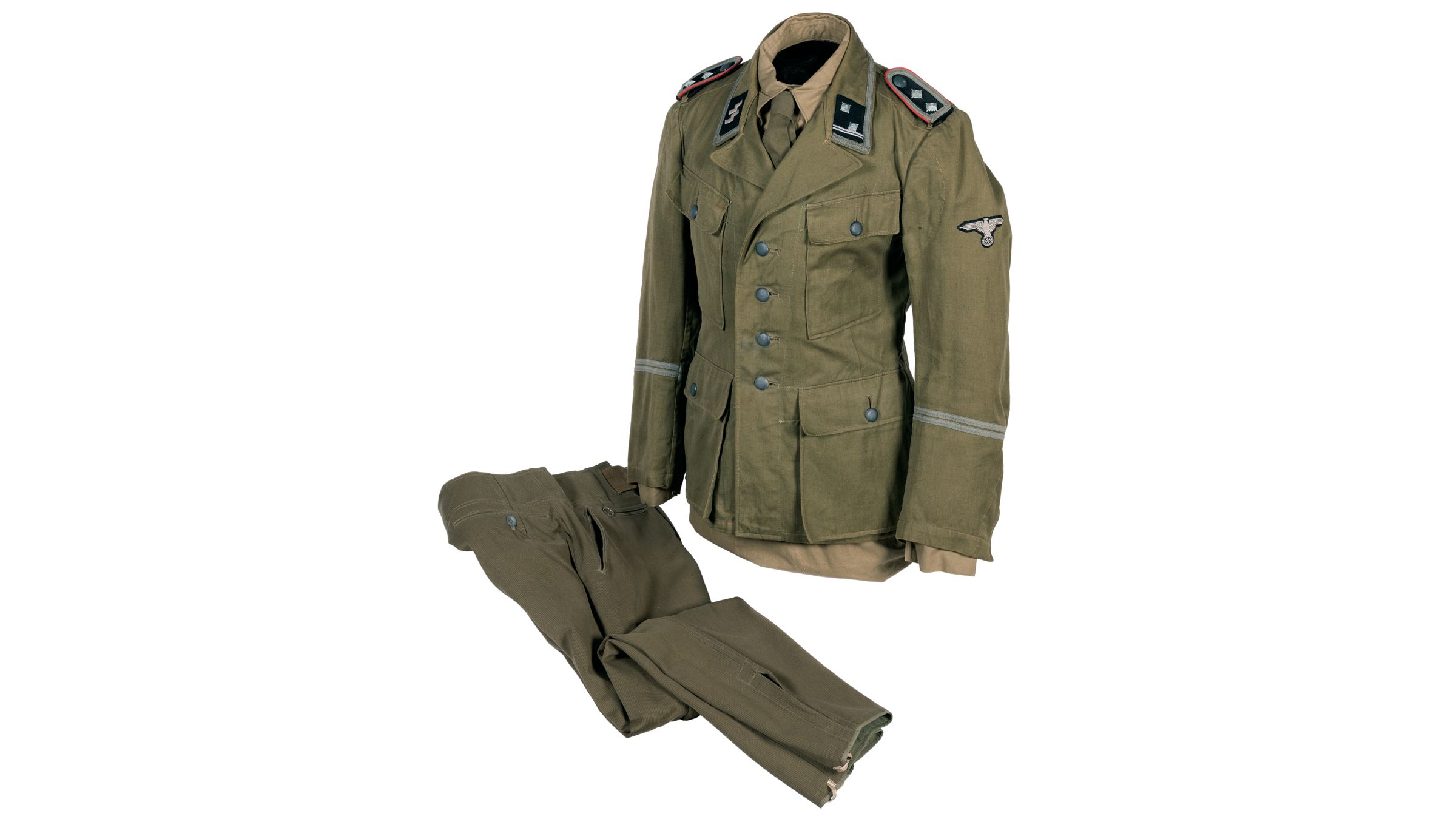 Waffen-SS Artillery Senior NCO Tropical Uniform Set | Rock Island Auction
