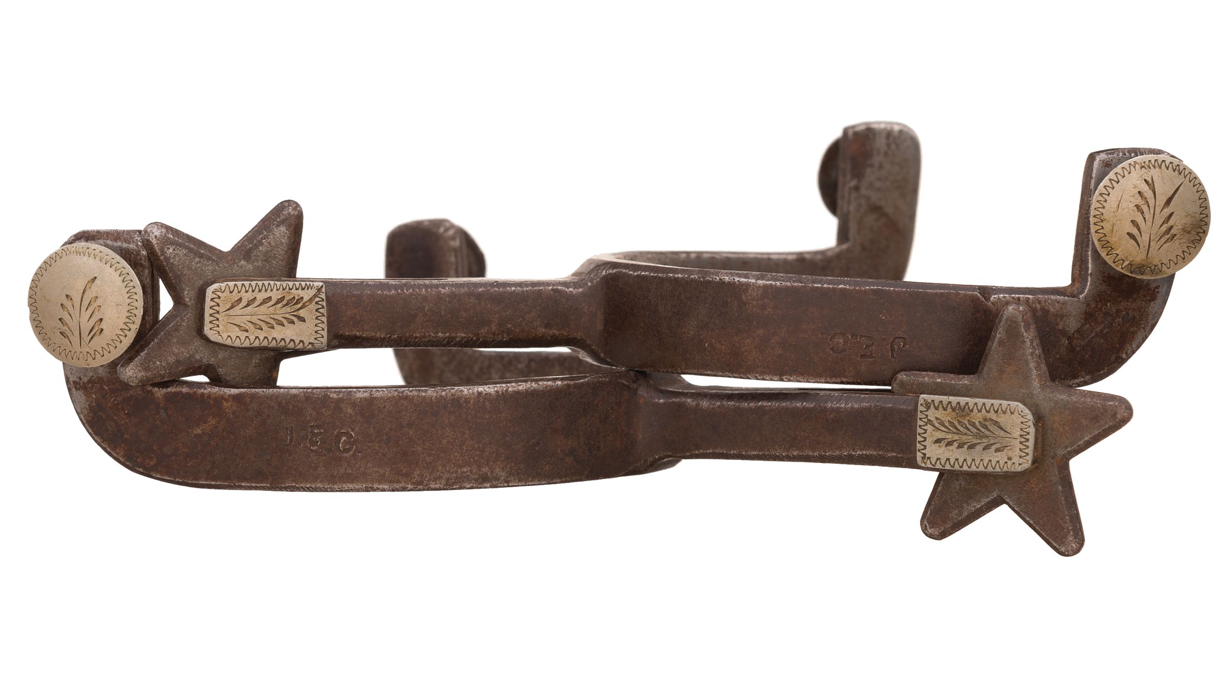 Kelly Bros. No. 10 Pattern Single Mounted Straight Shank Spurs | Rock ...