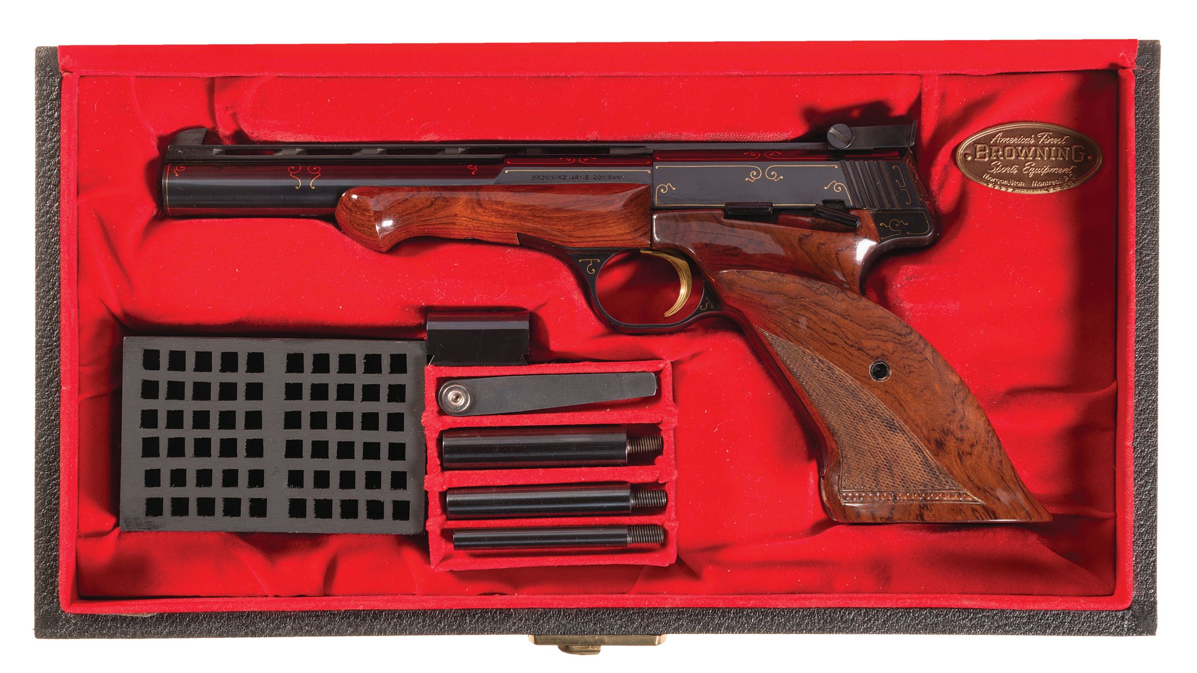 Gold Inlaid Belgian Browning Medalist Gold Line Pistol | Rock Island ...