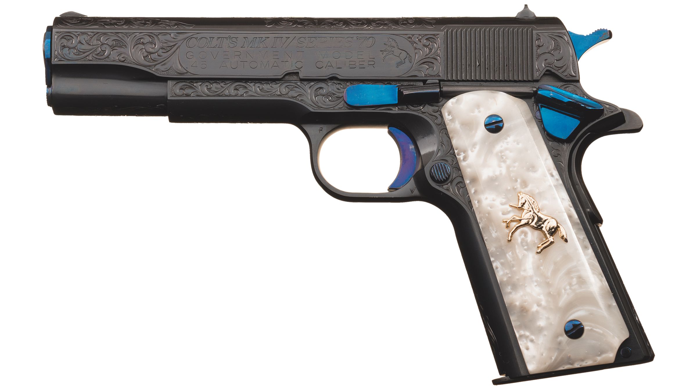 Engraved Colt Mk IV Series 70 Government Model Pistol | Rock Island Auction