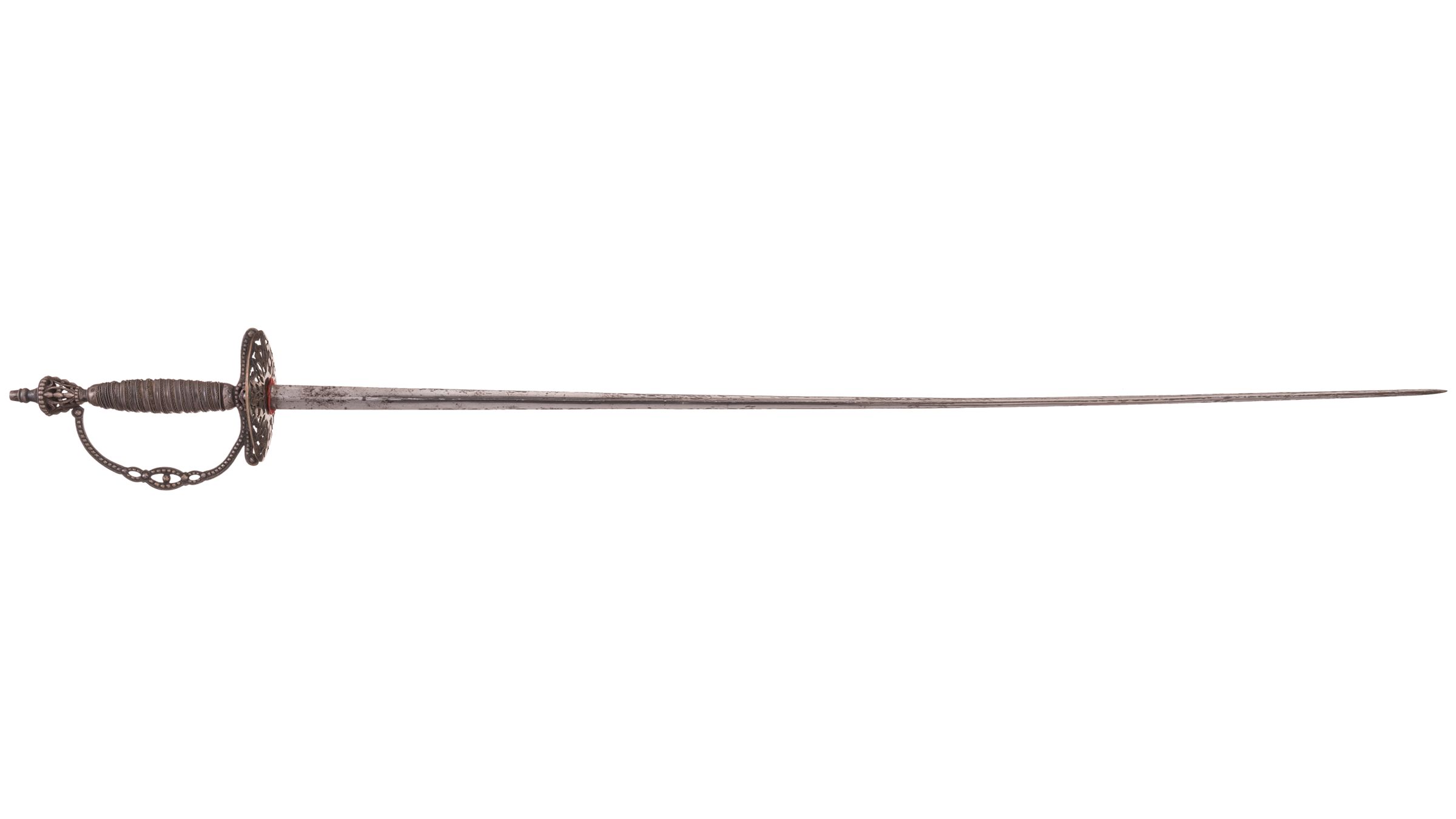 18th Century Silver Hilted Small Sword w-Inscribed Scabbard | Rock ...