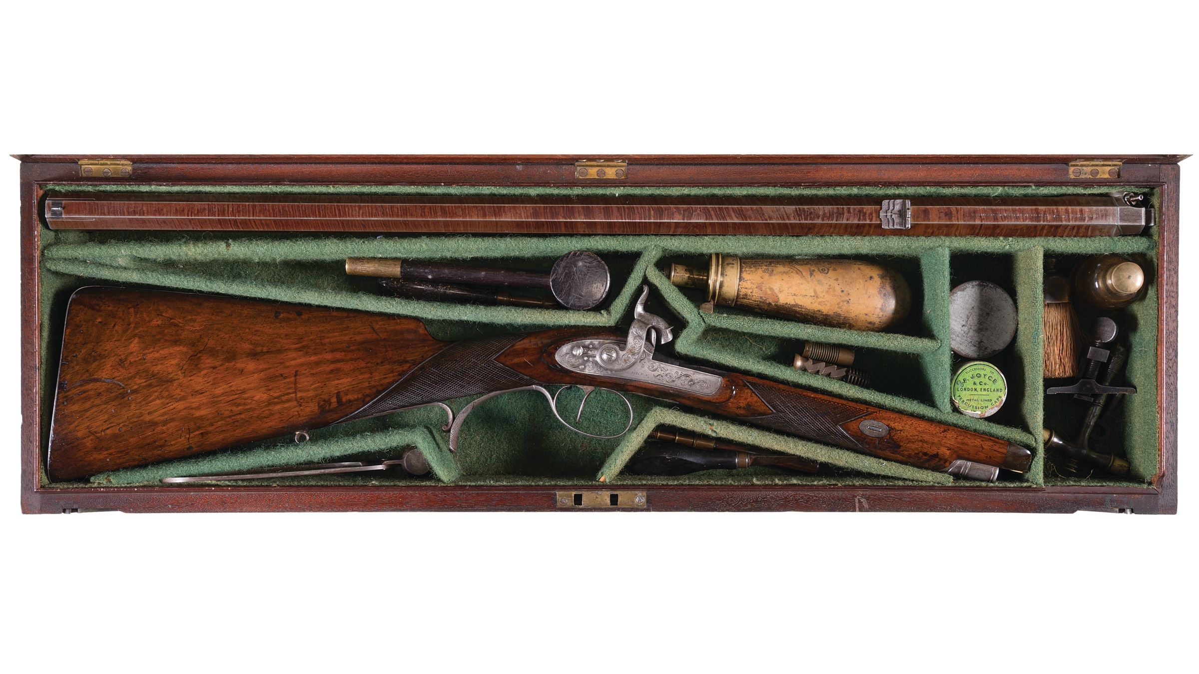Cased James Purdey English Half-Stock Percussion Sporting Rifle | Rock ...
