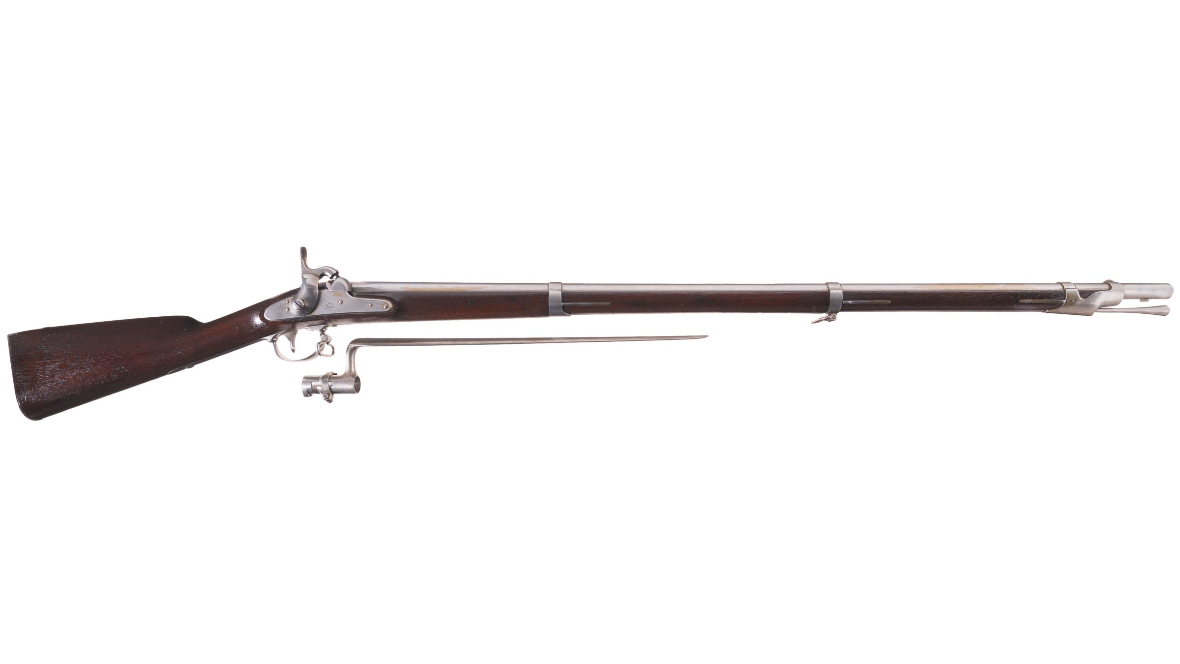Springfield Model 1842 Percussion Musket Dated 1848 with Bayonet | Rock ...