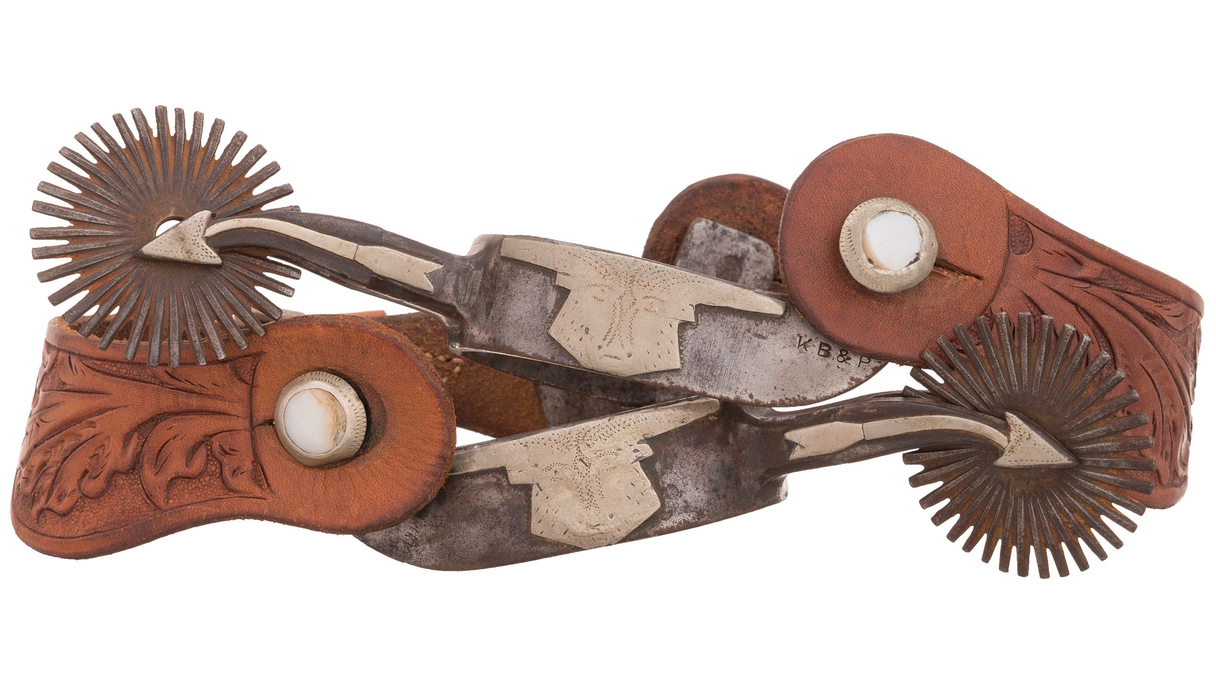 Kelly Bros. & Parker No. 44 'Steer Head' Pattern Spurs | Rock Island ...