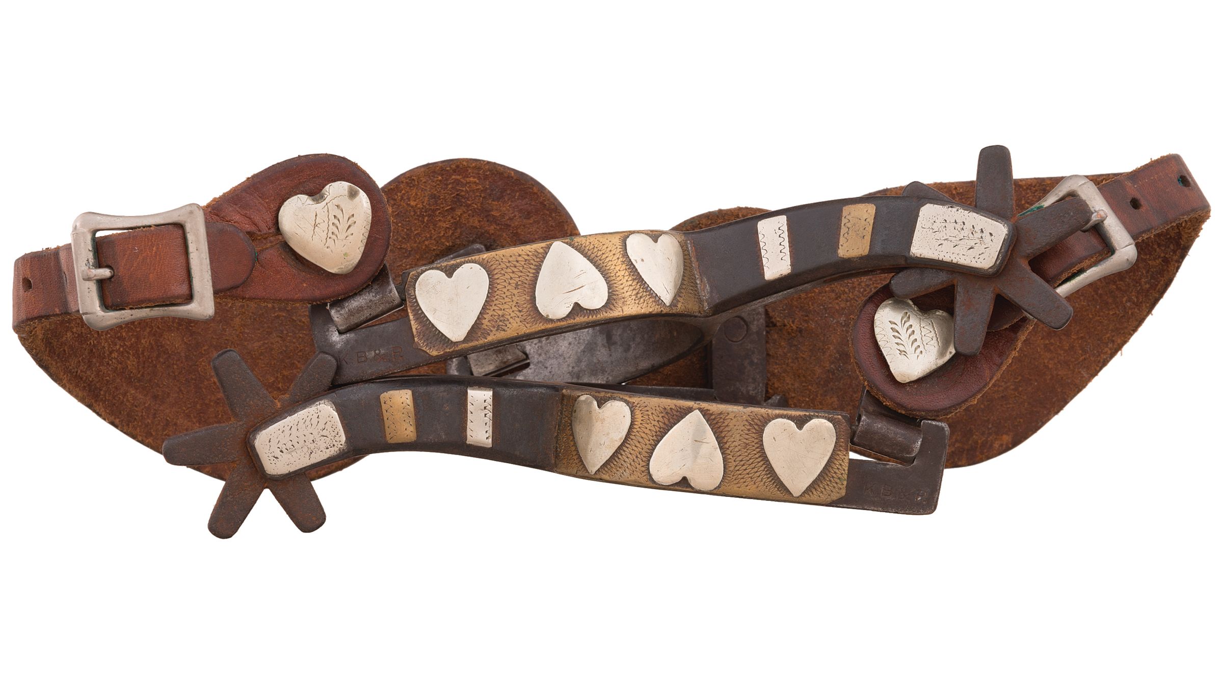 Kelly Bros. & Parker 'Four Hearts' Pattern Drop Shank Spurs | Rock ...