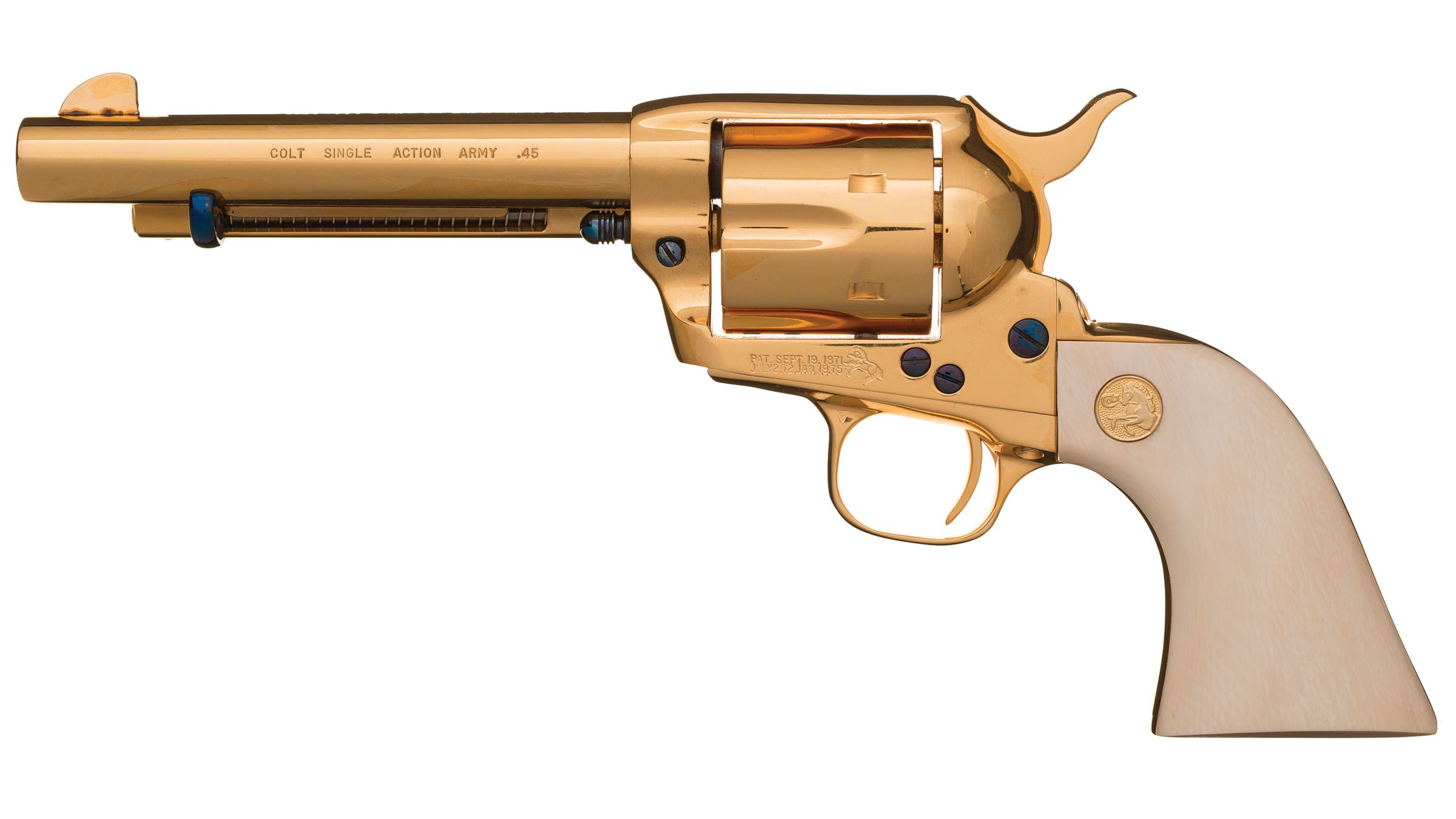 Gold Plated Colt Third Generation Single Action Army Revolver | Rock ...