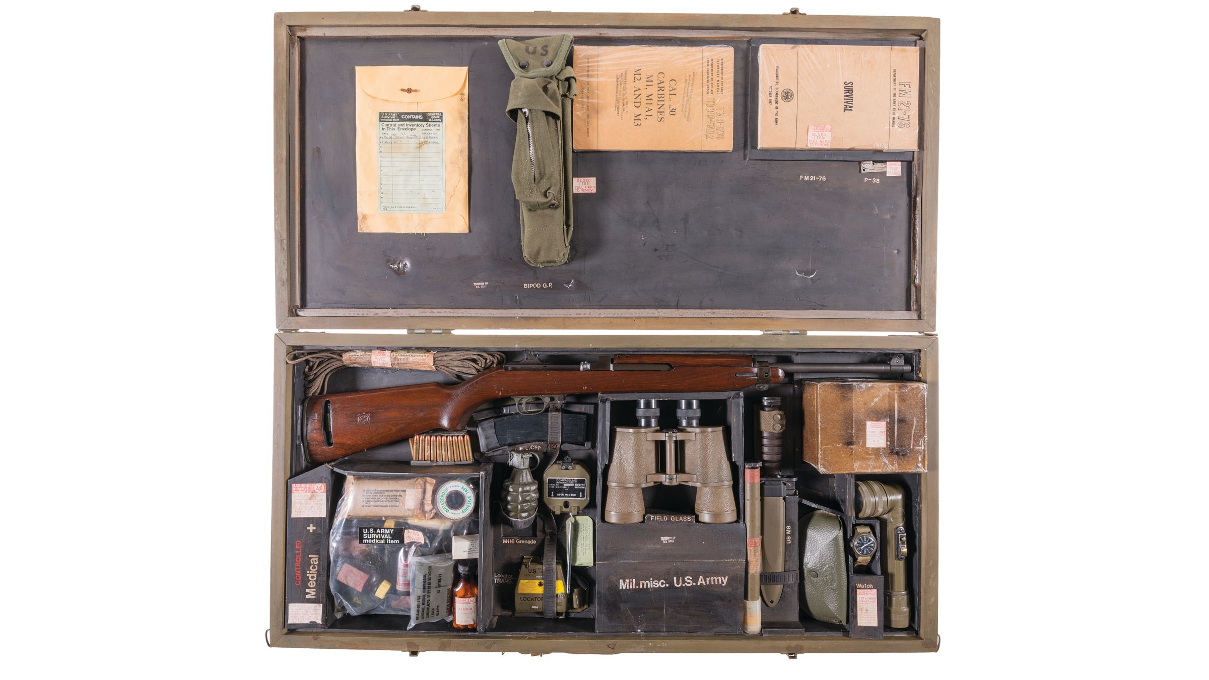 U.S. National Postal Meter M1 Carbine in Airdrop Survival Kit | Rock ...