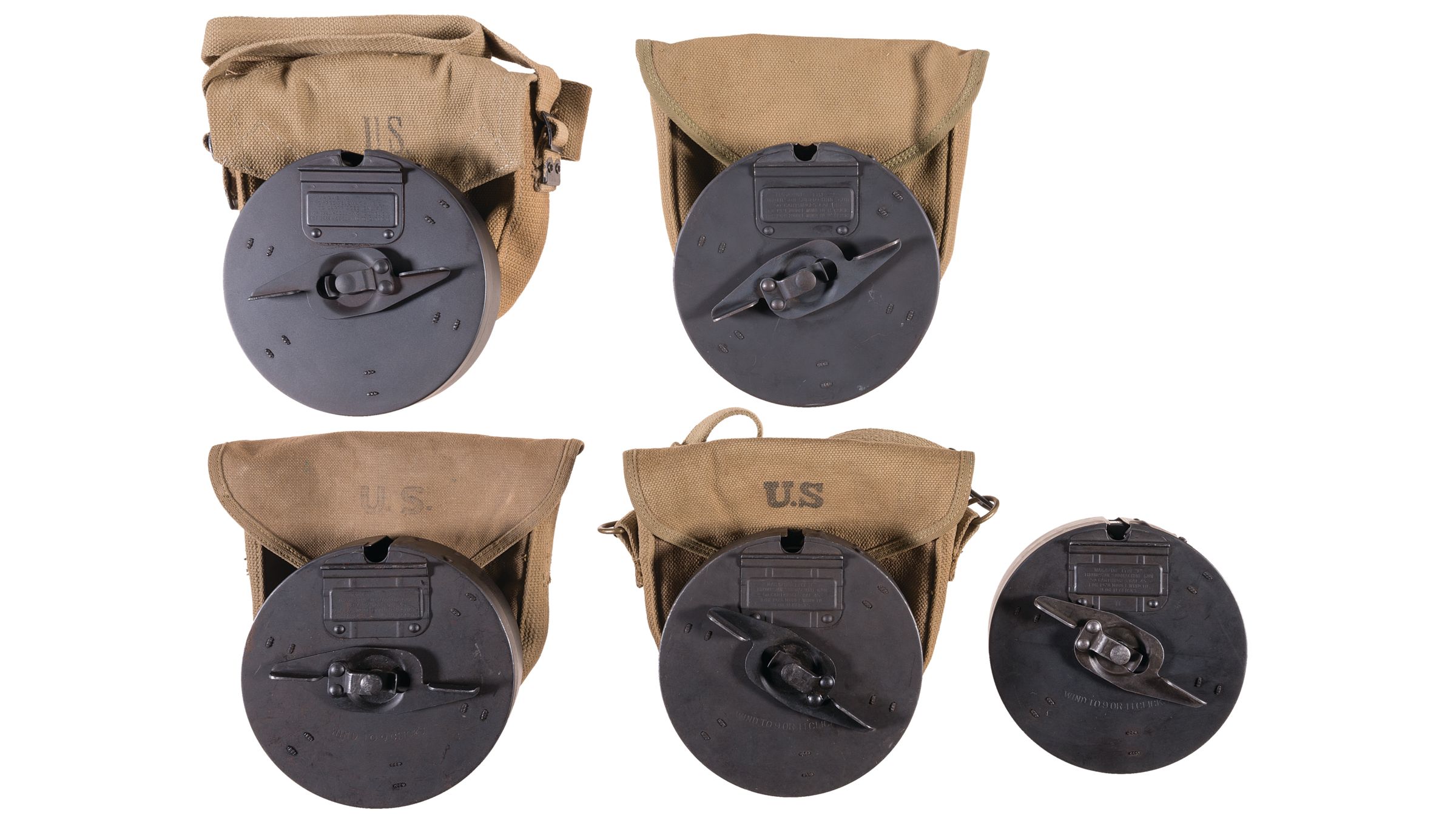 Five Auto-Ordnance Type L Thompson Submachine Gun Drum Magazines | Rock ...