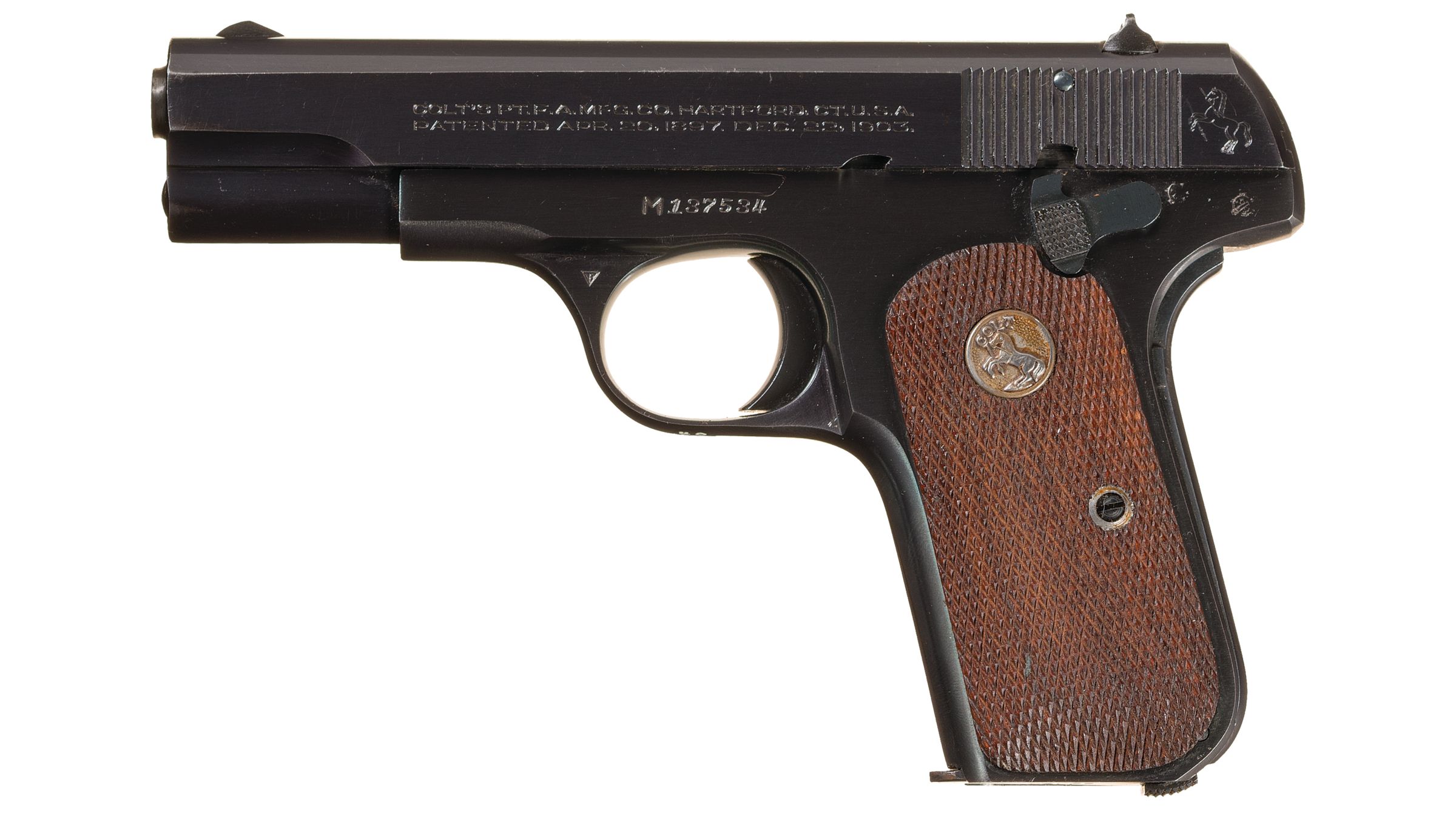 U.S. Colt Model 1908 Pistol w-Belt Rig, General Officer ID'd | Rock ...
