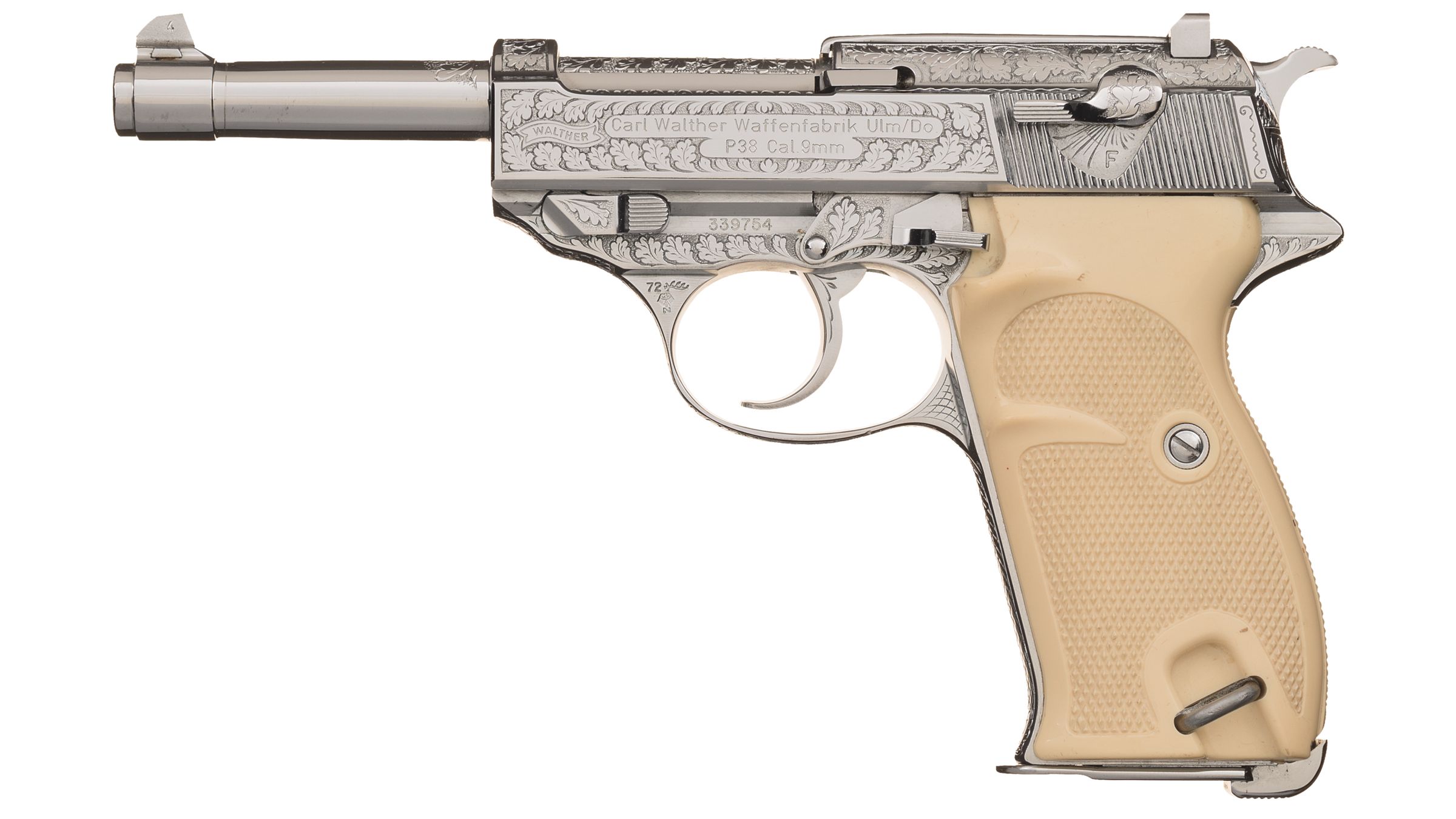 Engraved and Chrome Finished Walther-Interarms P.38 Pistol | Rock ...