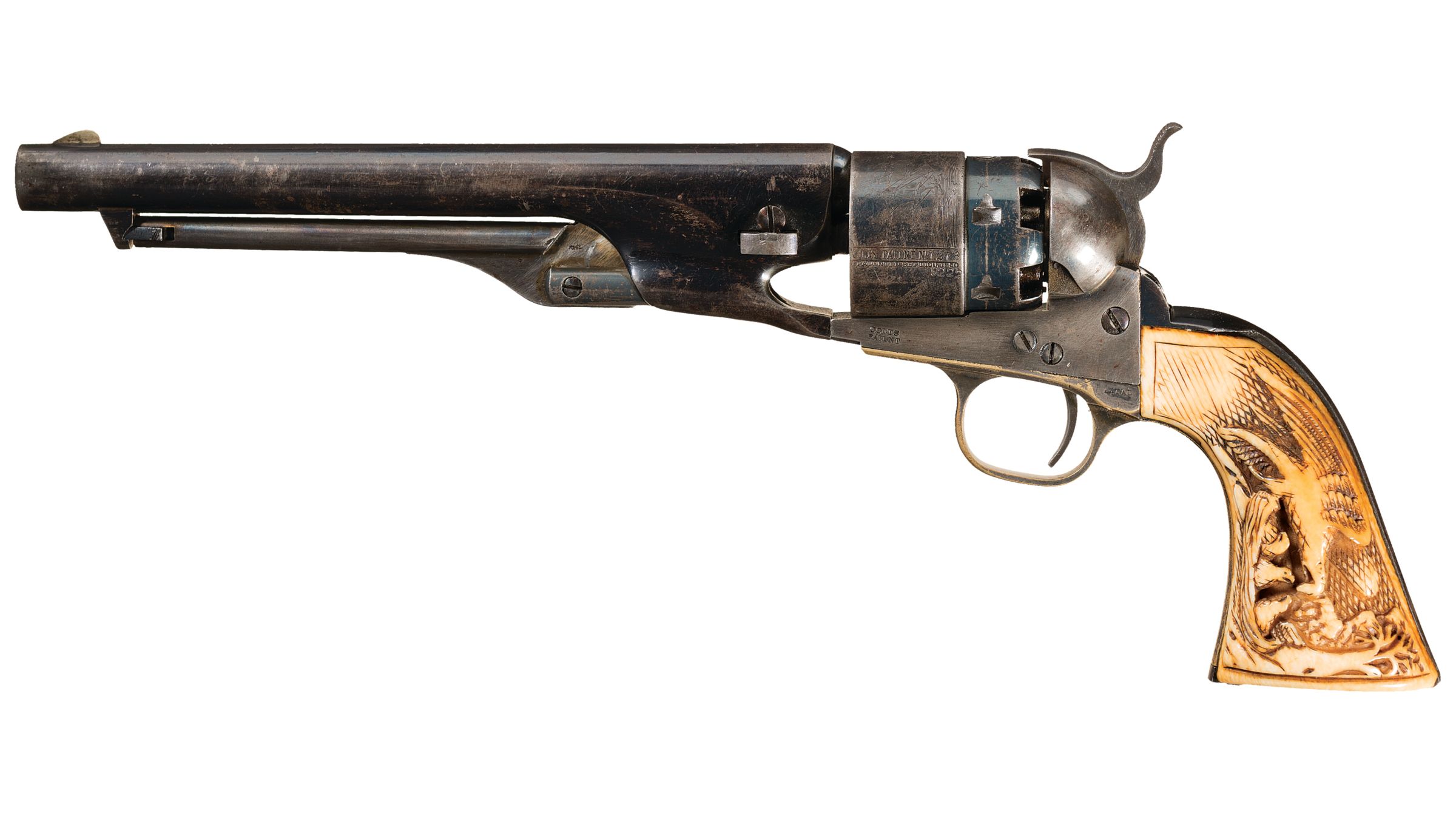 Colt Model 1860 Army Percussion Revolver with Relief Carved Grip | Rock ...