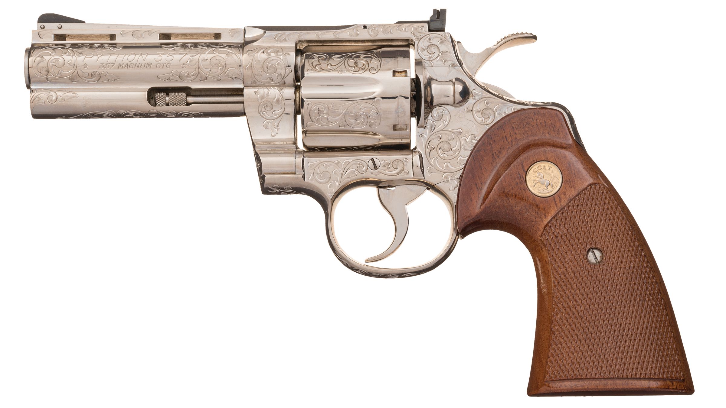 Factory Class 'C' Engraved Colt Python DA Revolver with Letter | Rock ...
