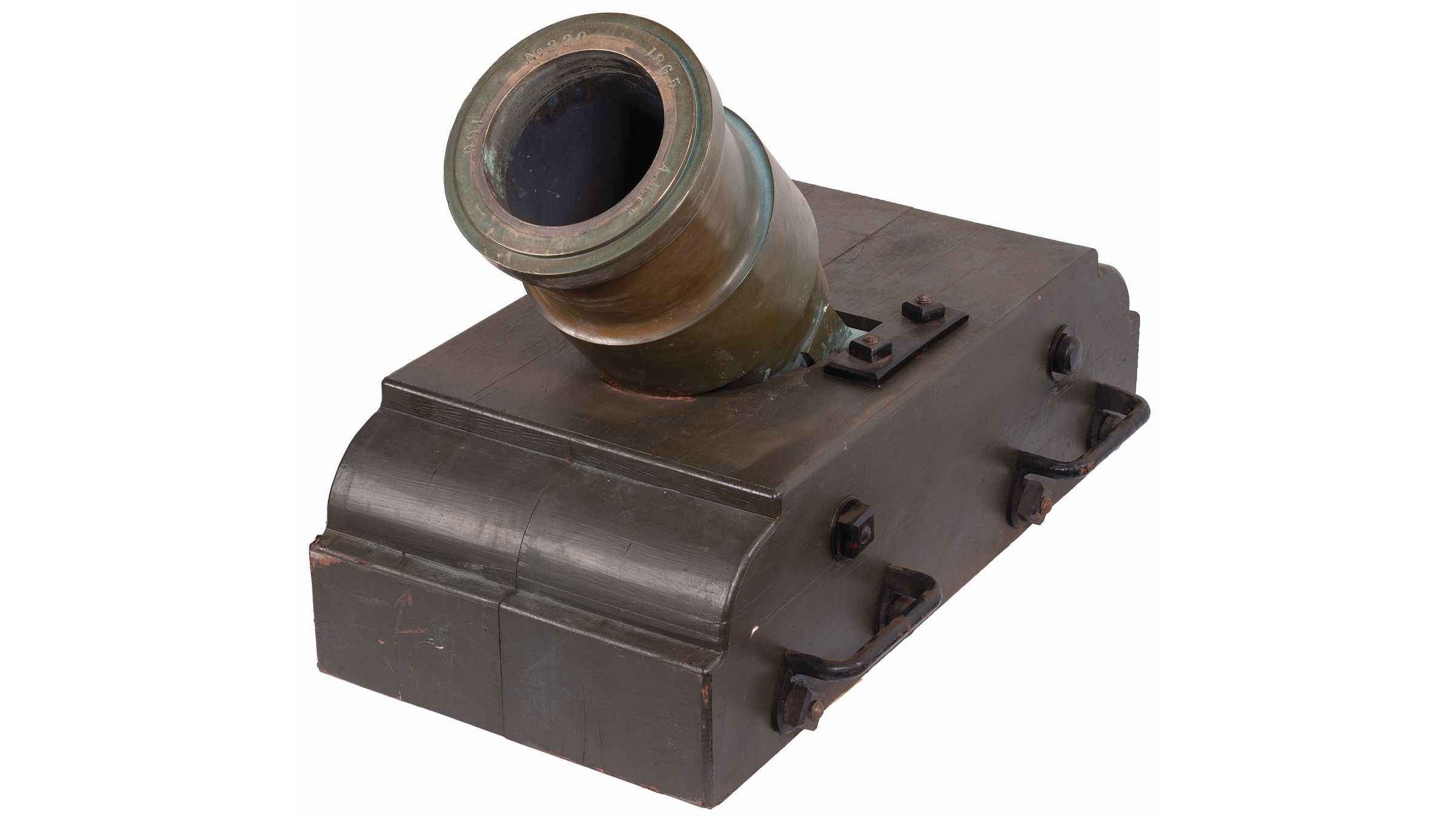 Ames Manufacturing Co. Coehorn Mortar with Wood Bed | Rock Island Auction