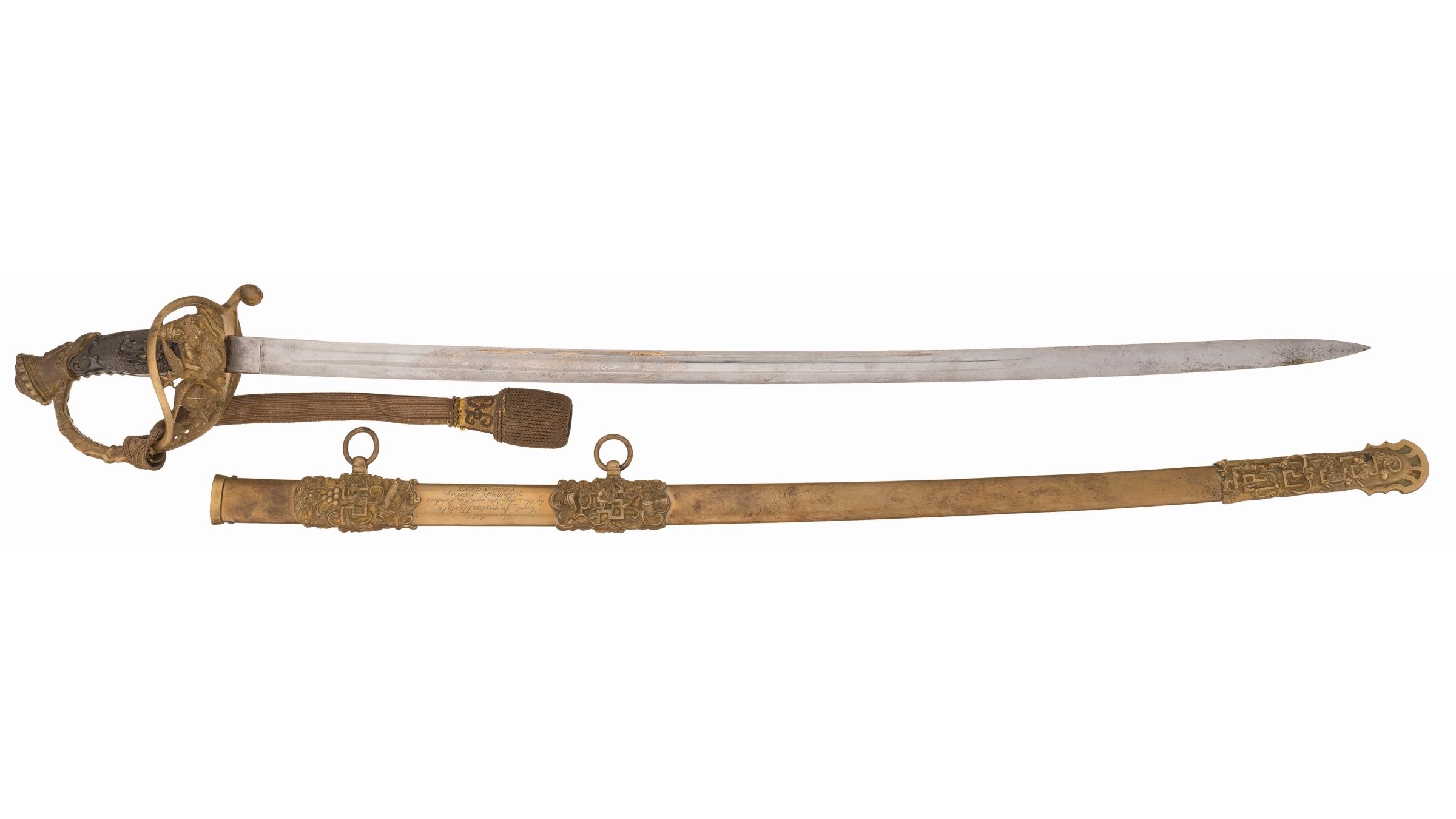 Presentation Grade Officer's Sword with Inscribed Scabbard | Rock ...