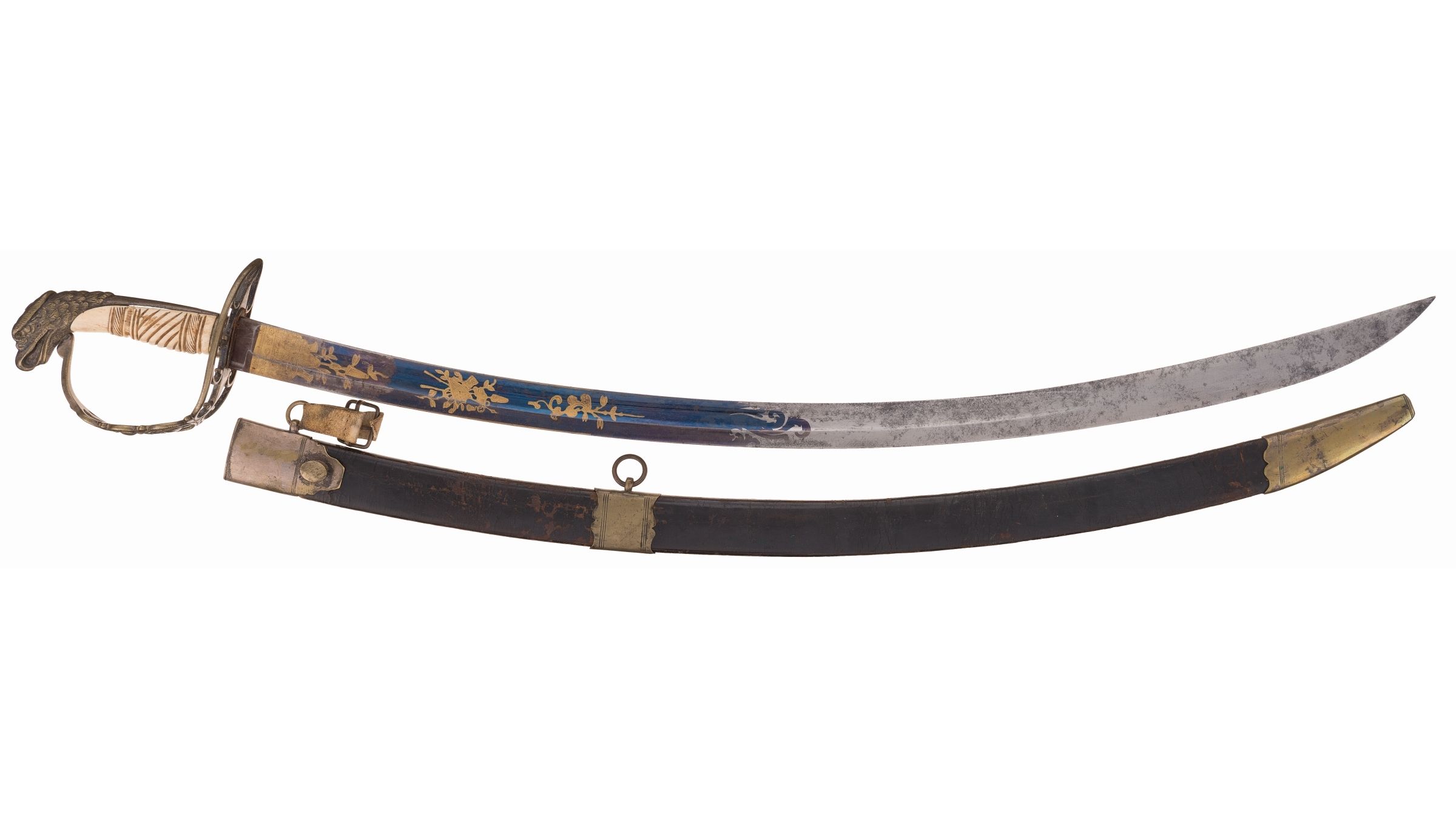 American Eagle Head Pommel Officer's Saber with Scabbard | Rock Island ...
