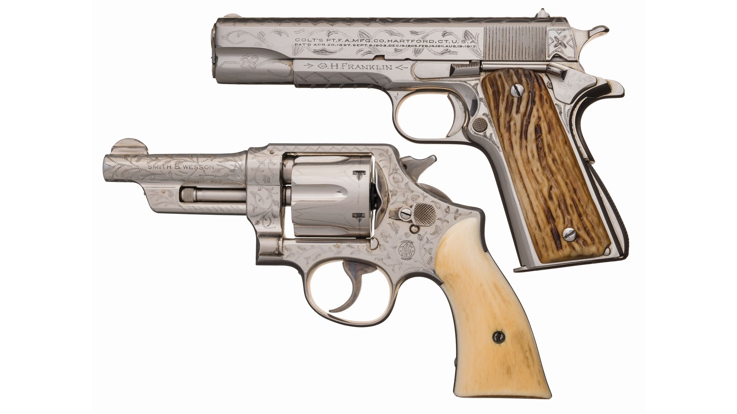 Historic Wolf & Klar Engraved Pistols Inscribed to FBI Agent | Rock ...
