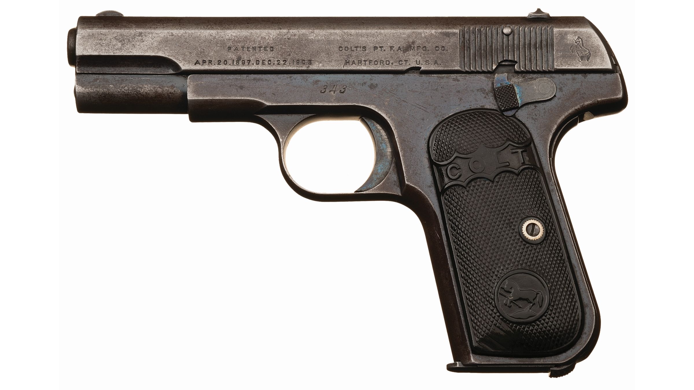 Colt 1908 Pistol Attributed to Colorado Sheriff with Holster | Rock ...