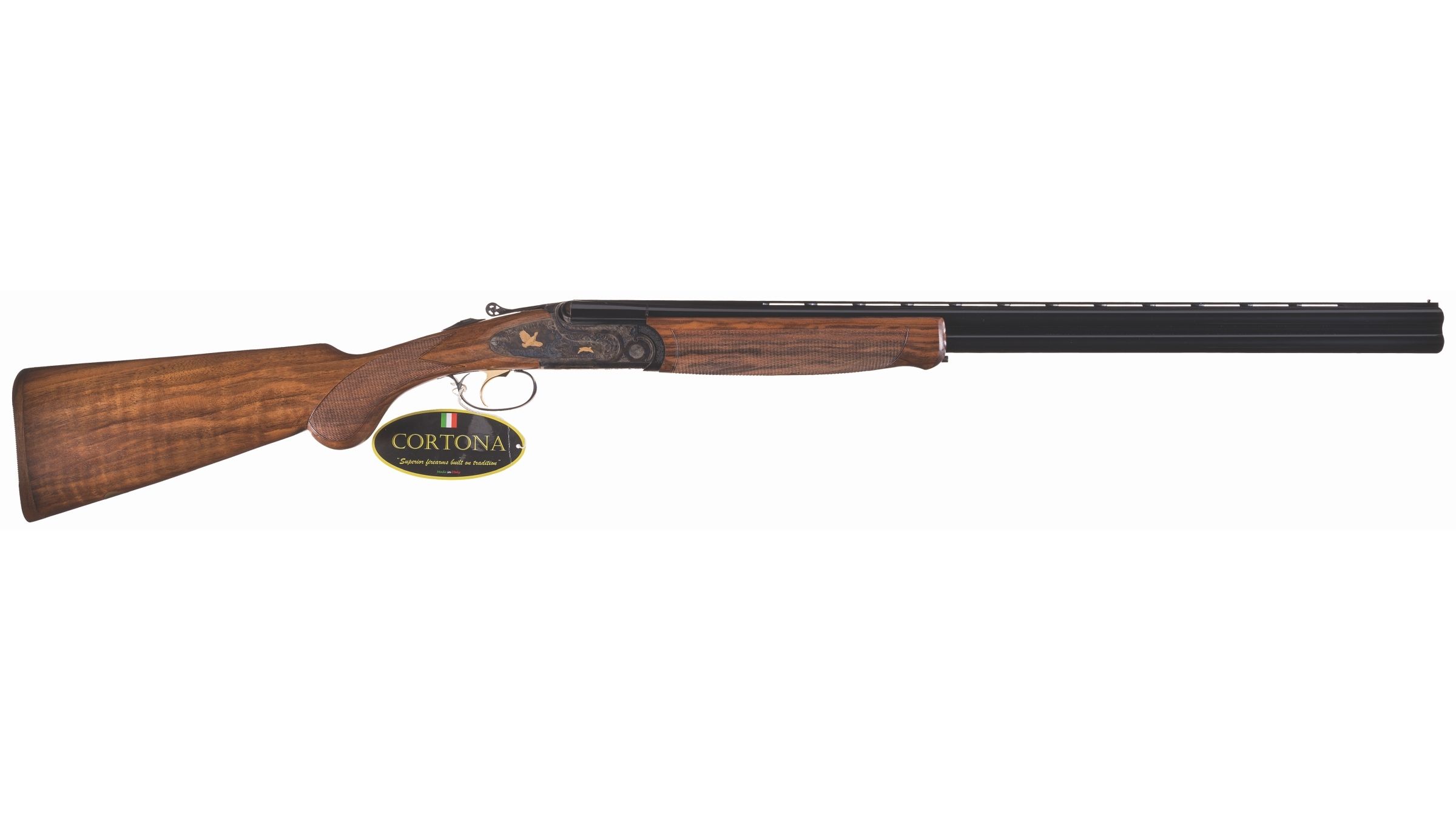 Engraved Gold Highlighted Cortona Prestige Over-Under Shotgun | Rock ...