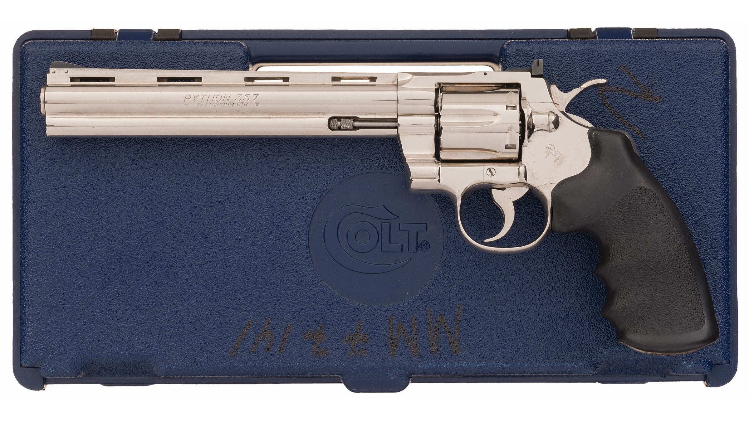 Nickel Colt Python Double Action Revolver with Case | Rock Island Auction