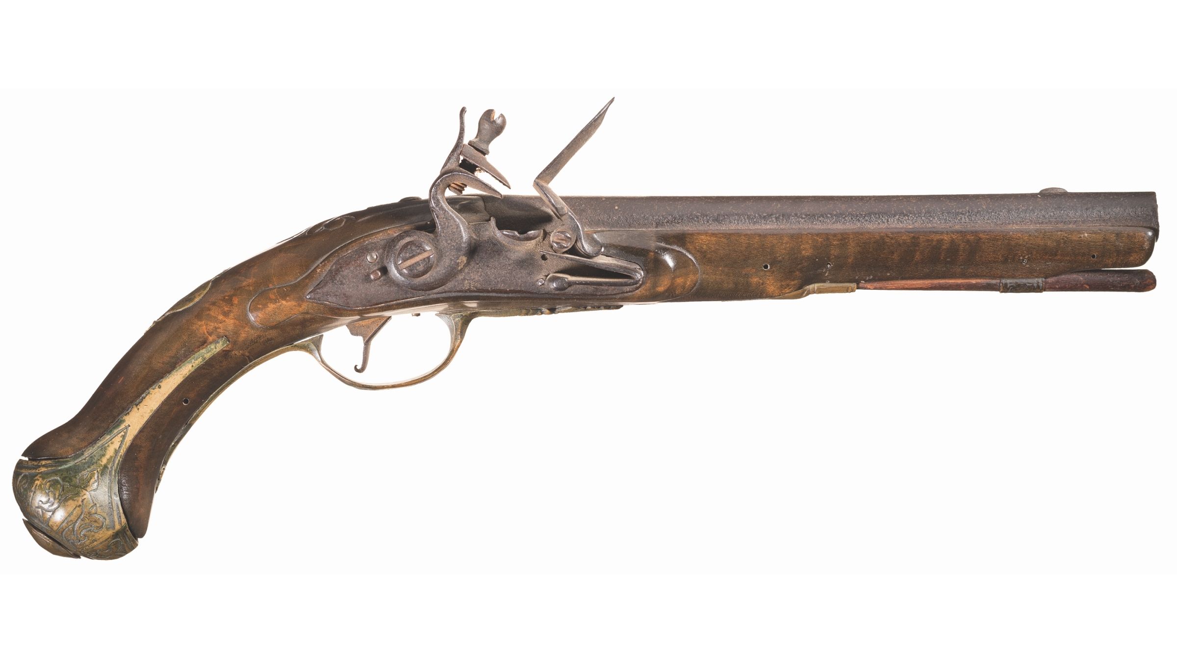 Flintlock Pistol with Powder Horns from the White Collection | Rock ...
